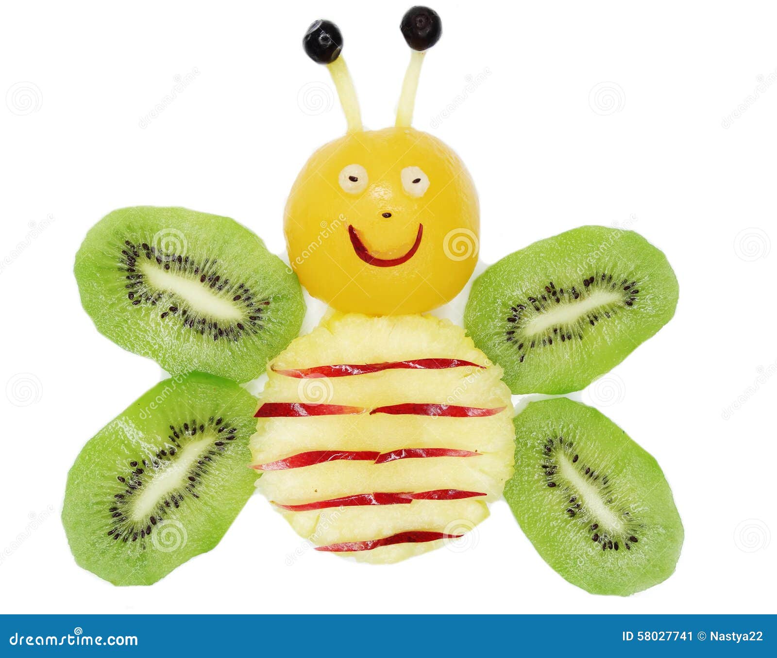 Creative Fruit Child Dessert Bee Form Stock Image - Image of banana ...