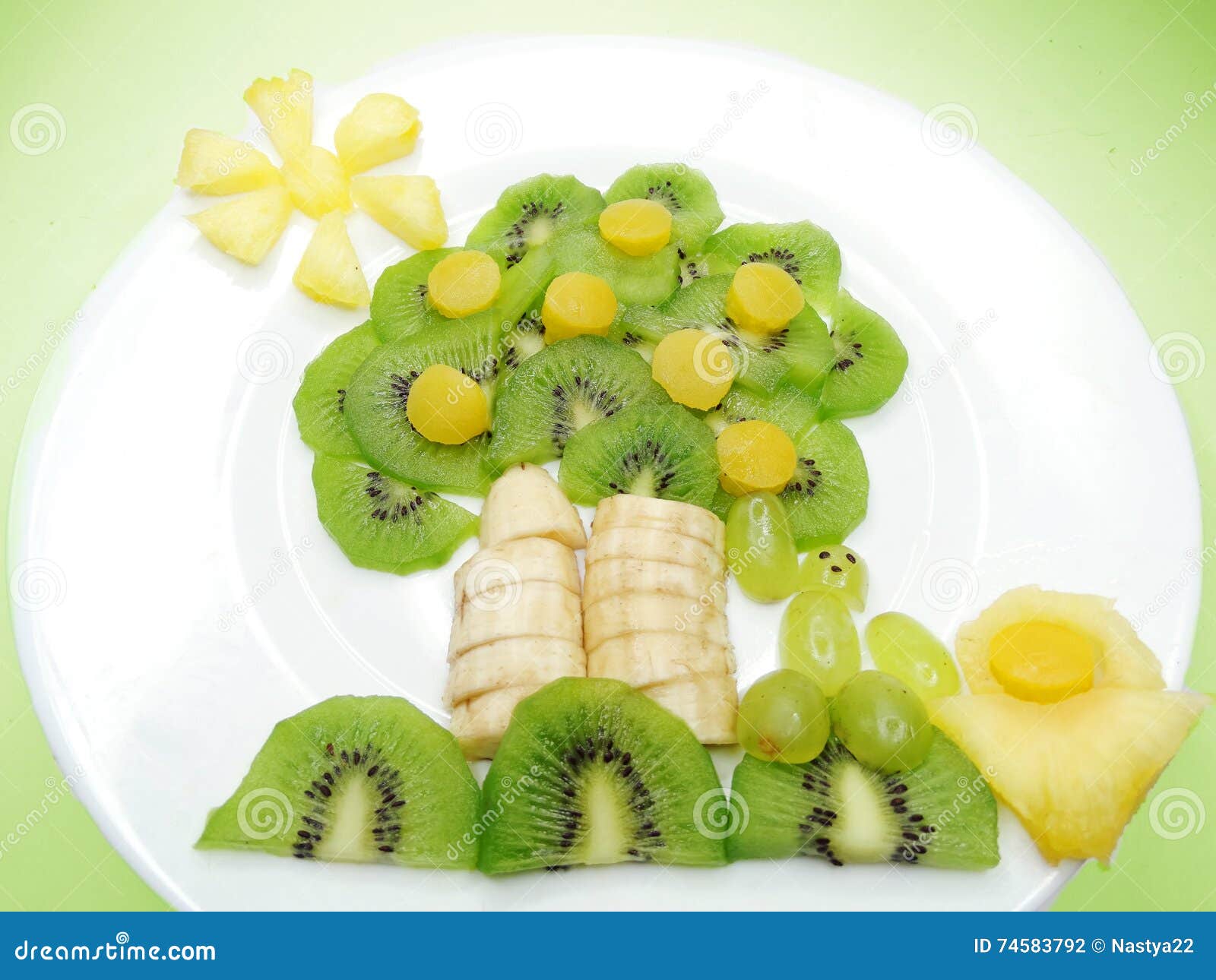 Creative Fruit Child Dessert Tree Form Stock Photo - Image of breakfast ...
