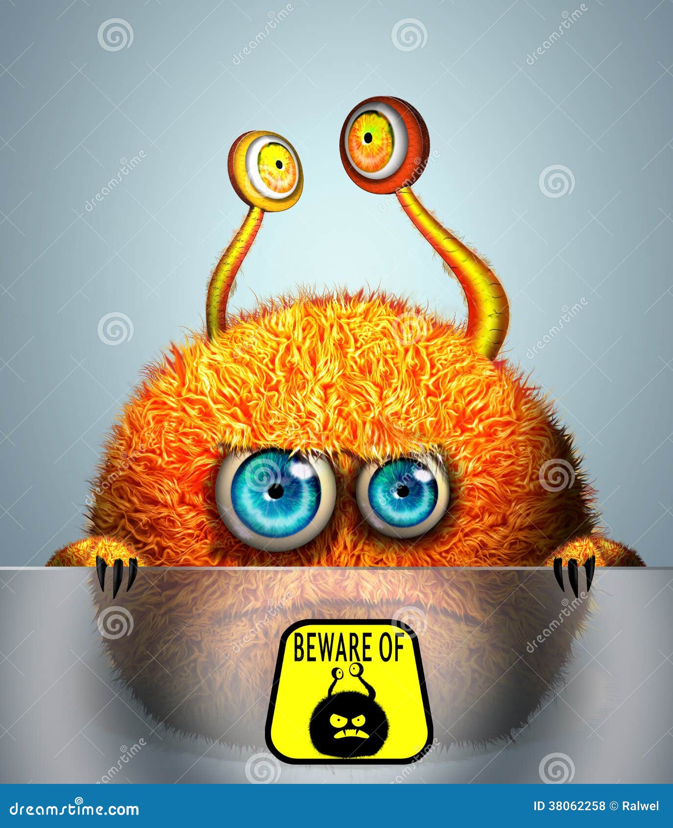 Creative Funny Orange Monster Stock Illustration - Illustration of fuzz ...