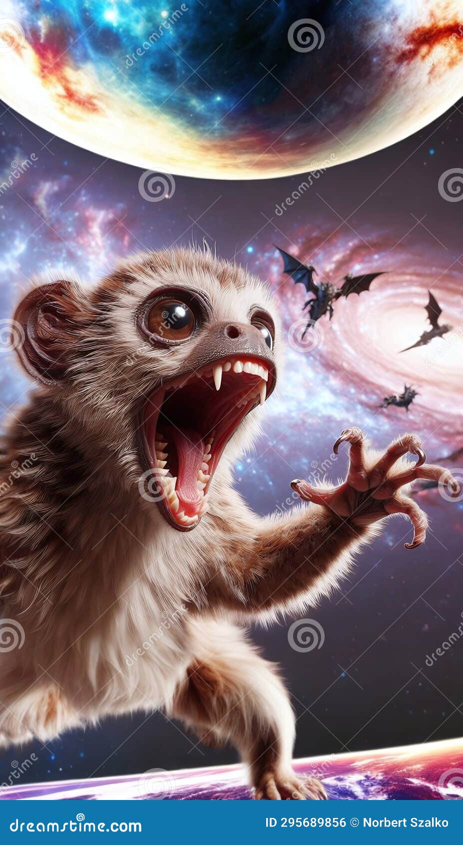 Vampire Monkey in Space - a Halloween Wallpaper AI Generated ...
