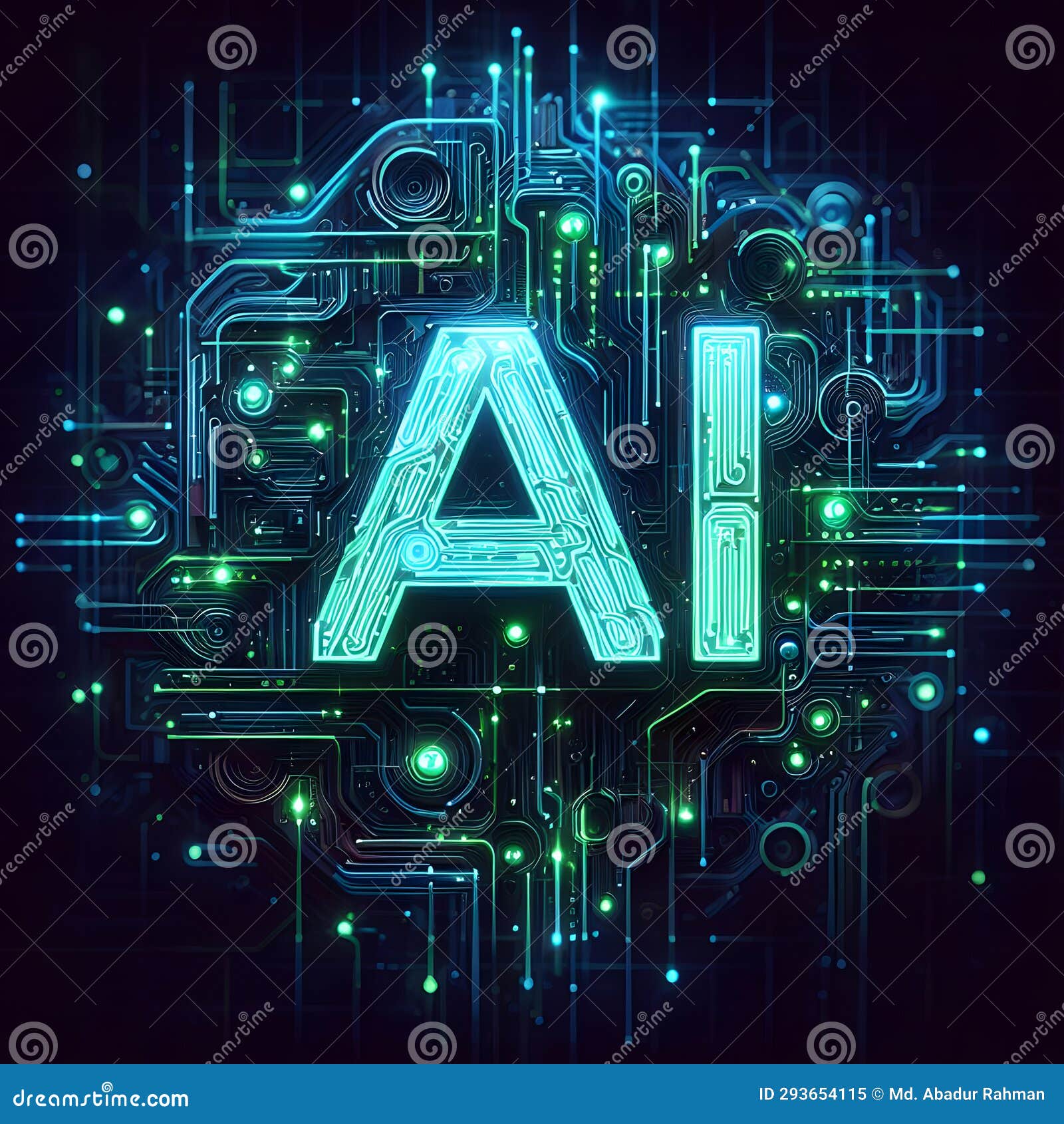 Creative Fusion with AI Typography and Circuitry Ai Generated Stock ...