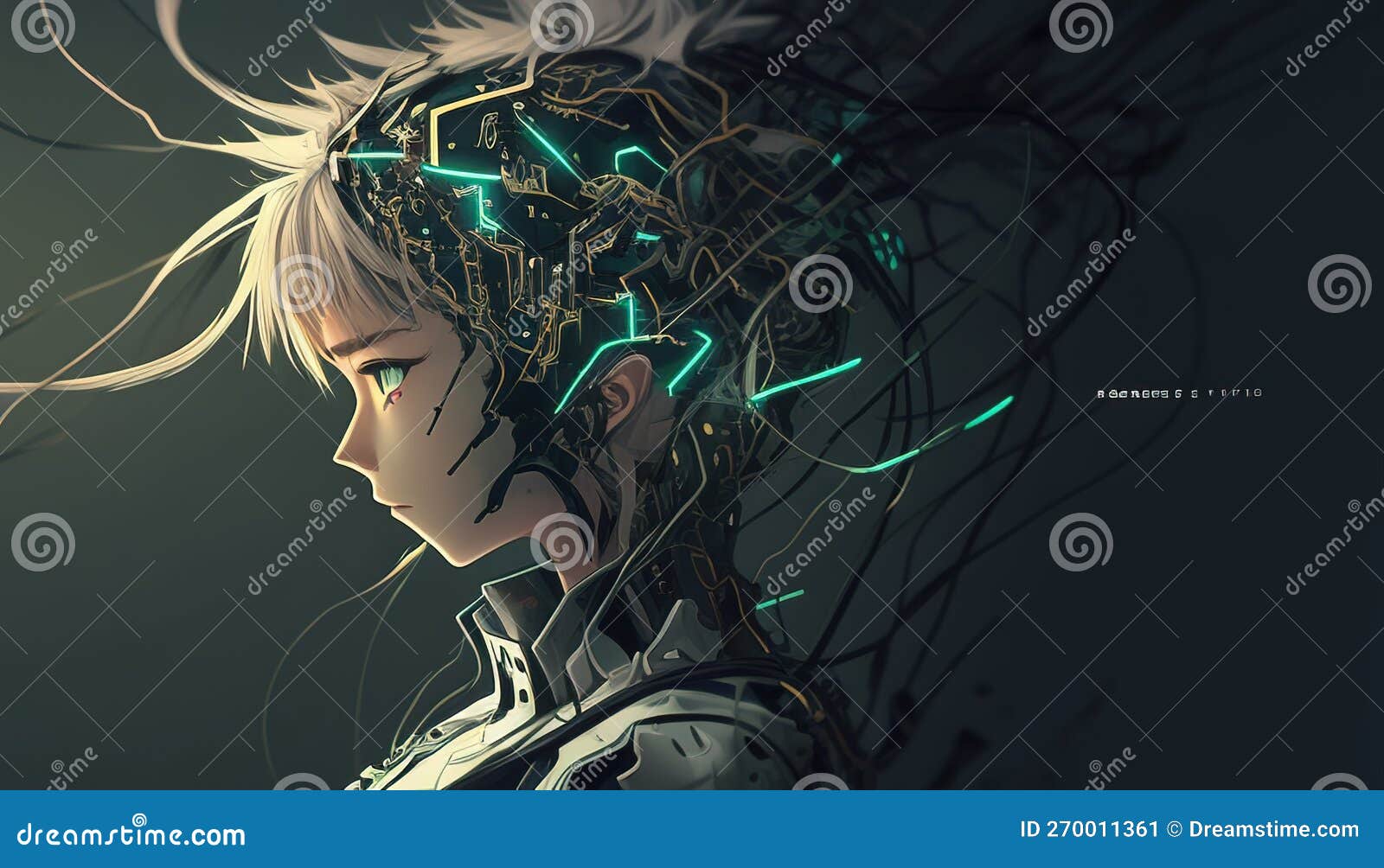 Creative Fusion of Circuitry and Head Shape, Symbolizing Human-machine ...