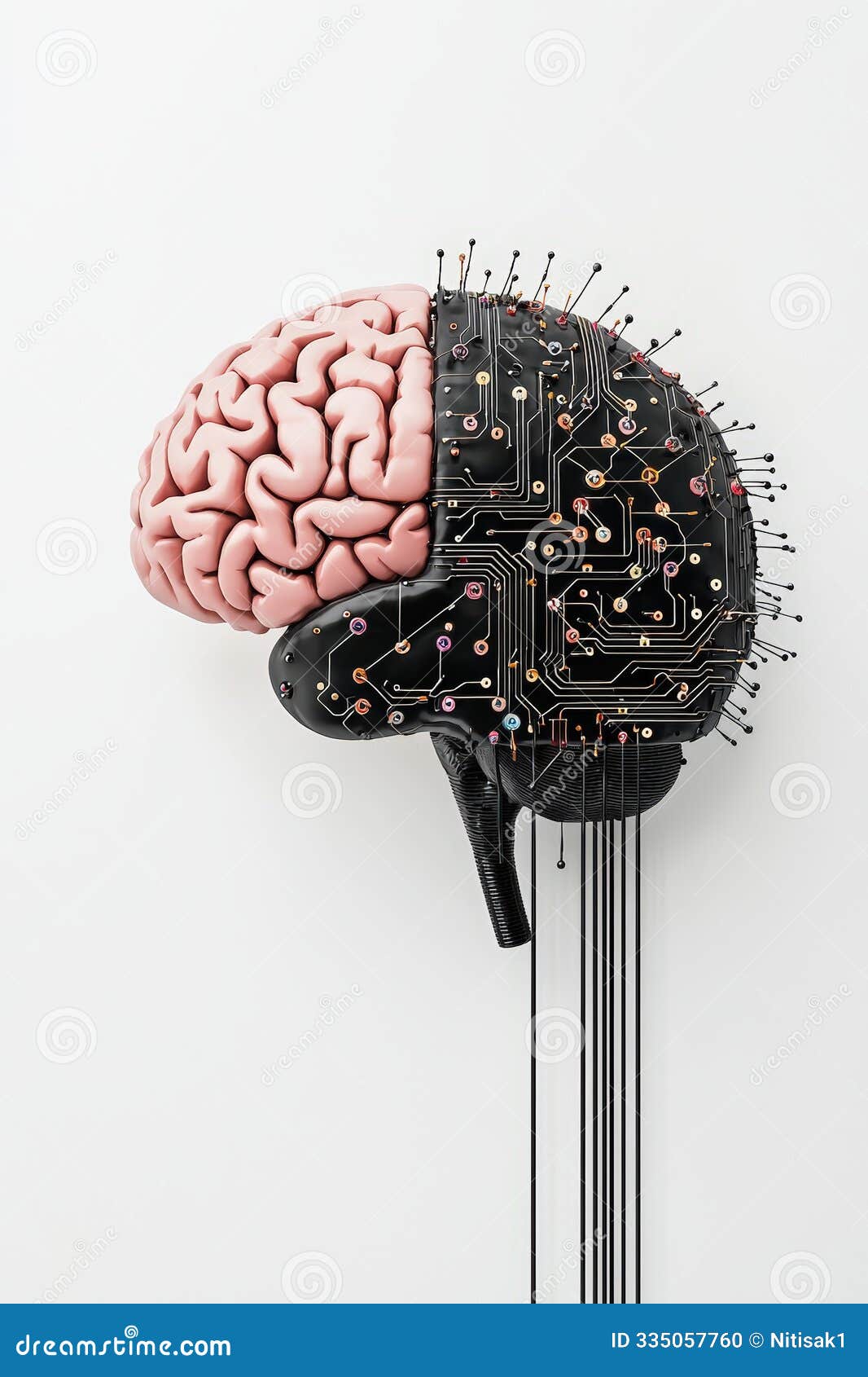 A Creative Fusion of Human Brain and Technology Symbolizing the ...