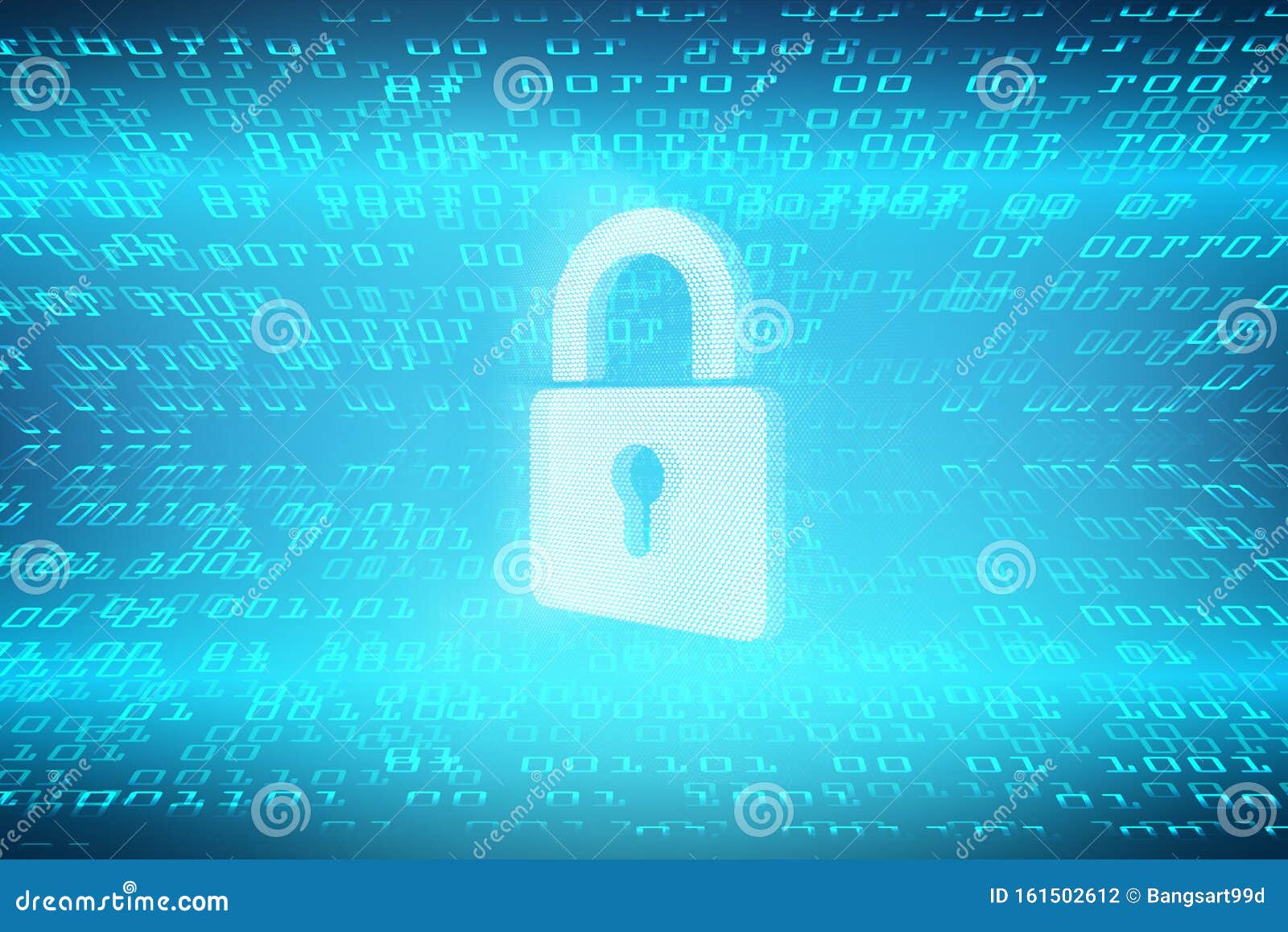 Creative Future Blue Technology Digital Security Lock Background Stock ...