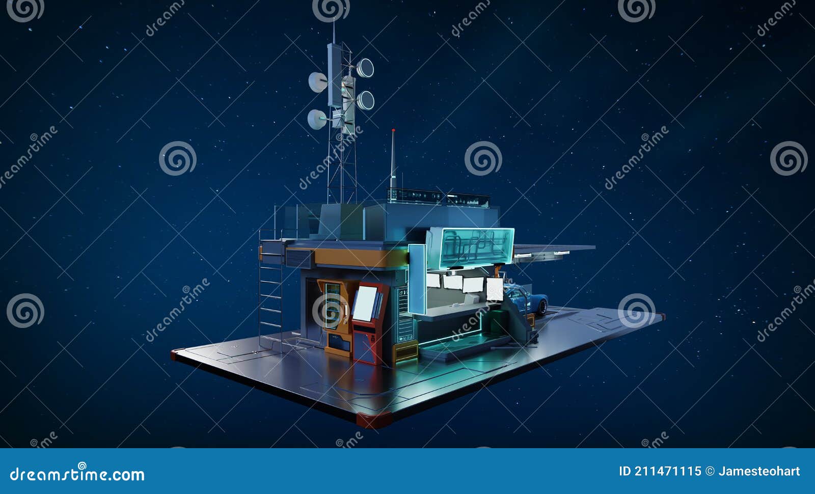 Creative and Futuristic Concept Garage Stock Illustration ...