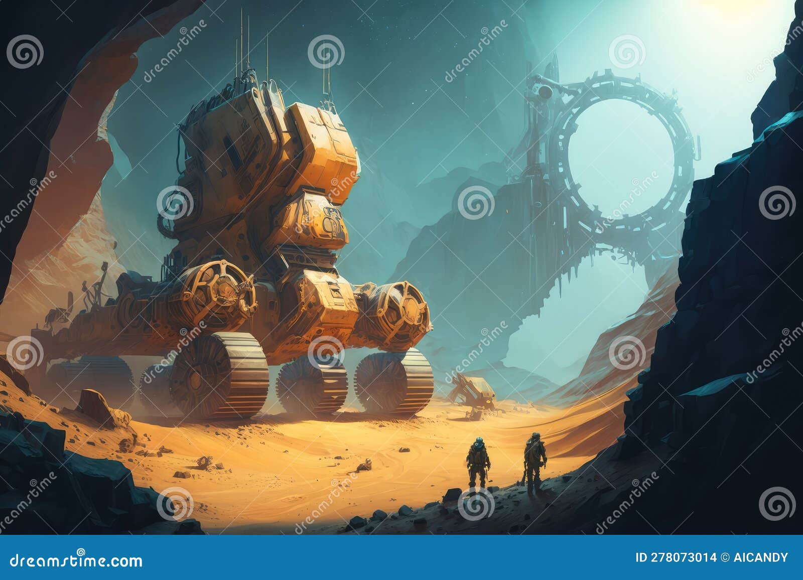 Creative Futuristic Mining Operation on a Distant Planet with Advanced ...