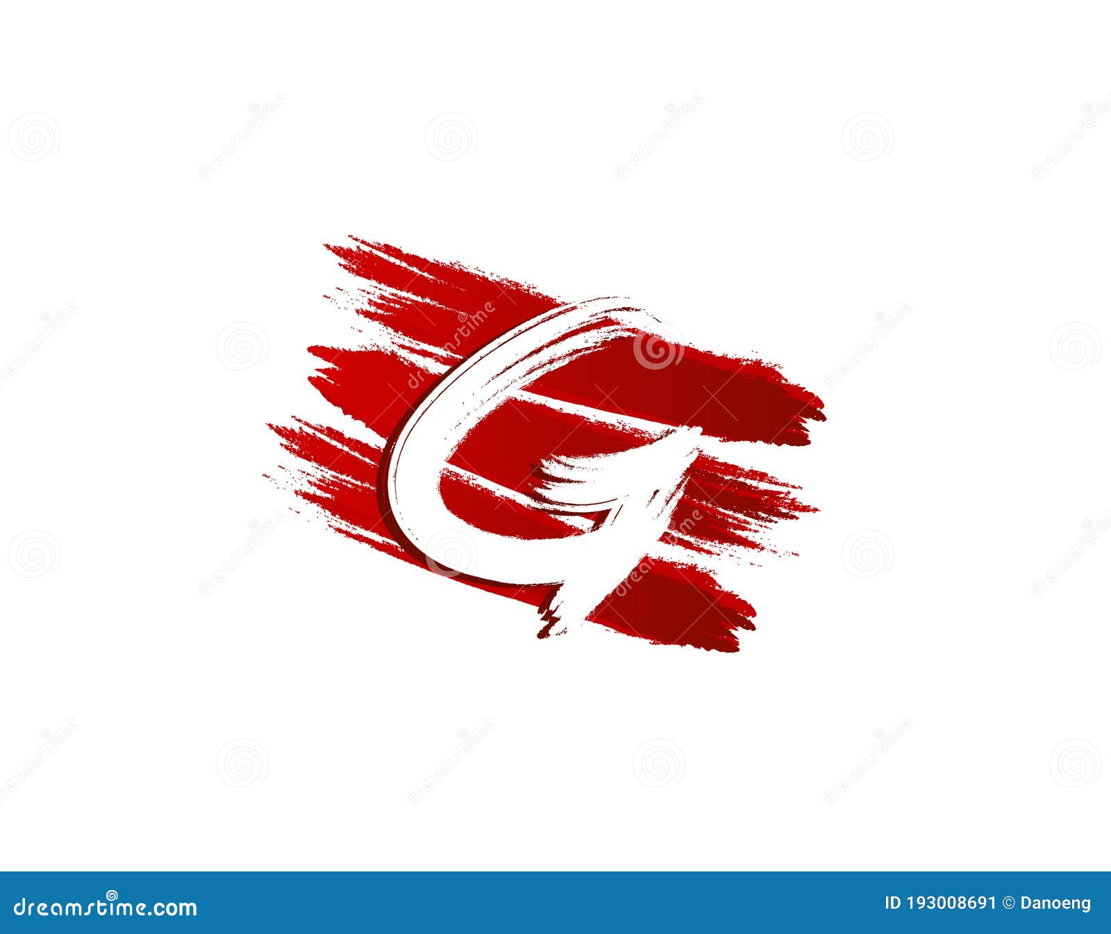 Creative G Letter Logo in Red Strips Grunge Splatter Element. Retro ...