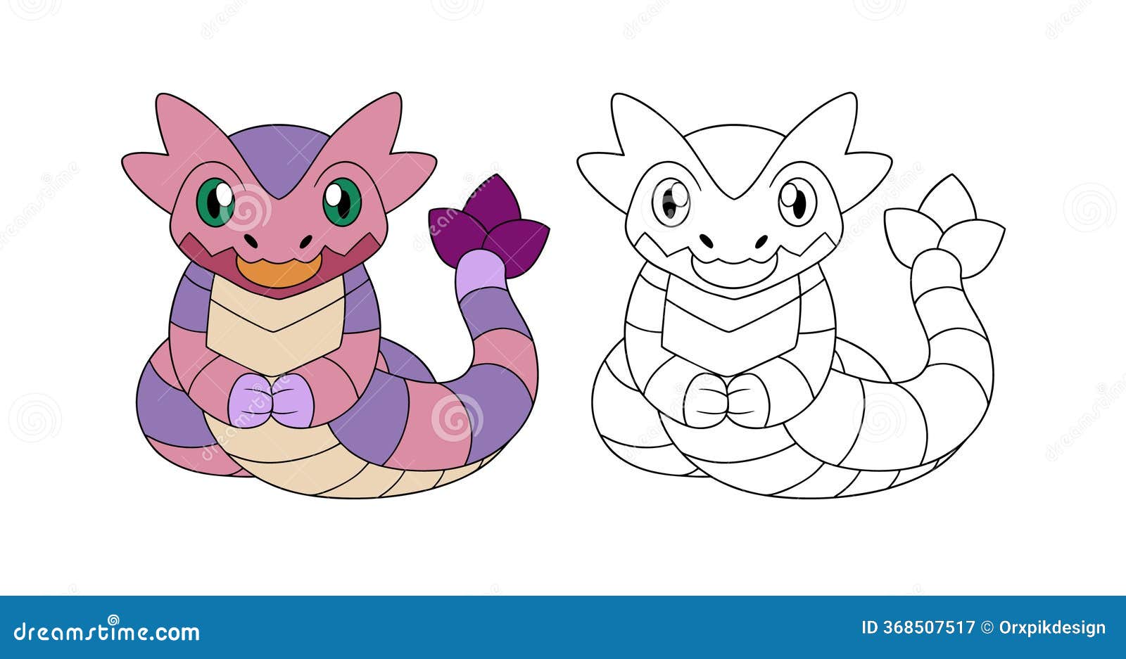 Gaboon Viper Coloring Page For Kids Cartoon Vector | CartoonDealer.com ...