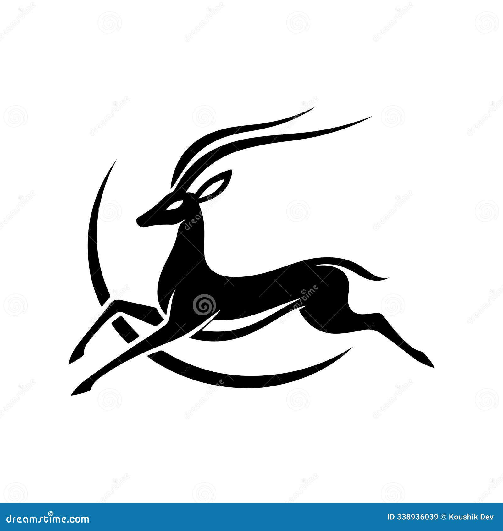 Creative Gazelle Logo Vector Silhouette Stock Vector - Illustration of ...