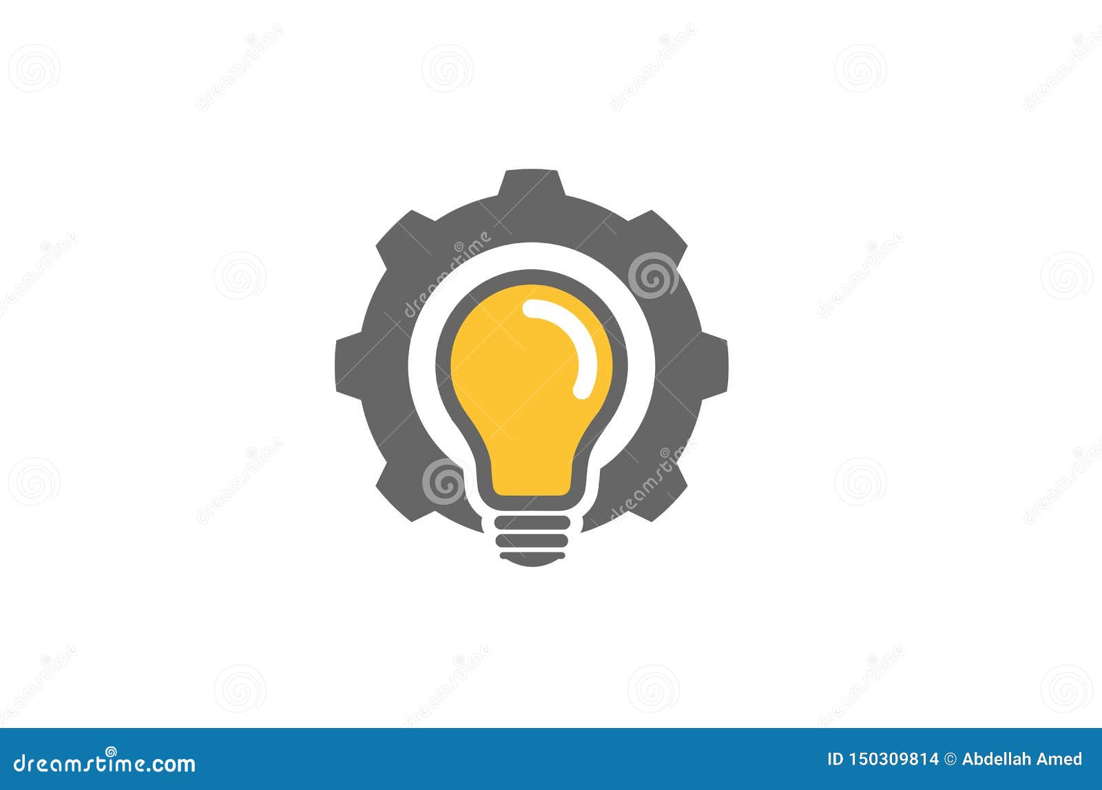 Creative Gear Bubble Lamp Logo Design Illustration Stock Vector ...