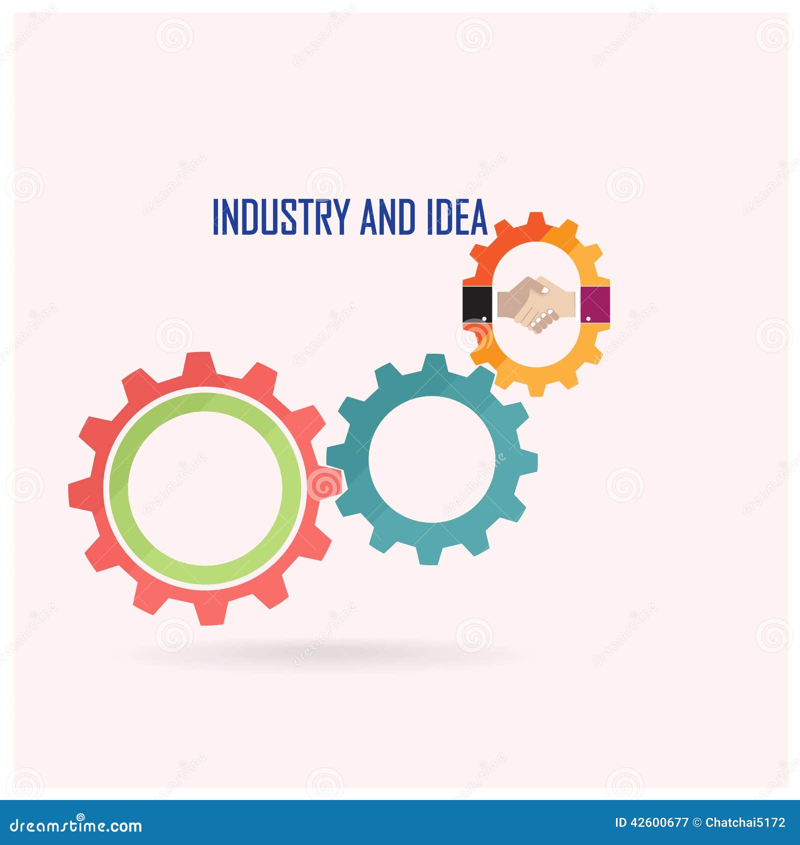 Creative Gear Concept and Handshake Sign Stock Vector - Illustration of ...