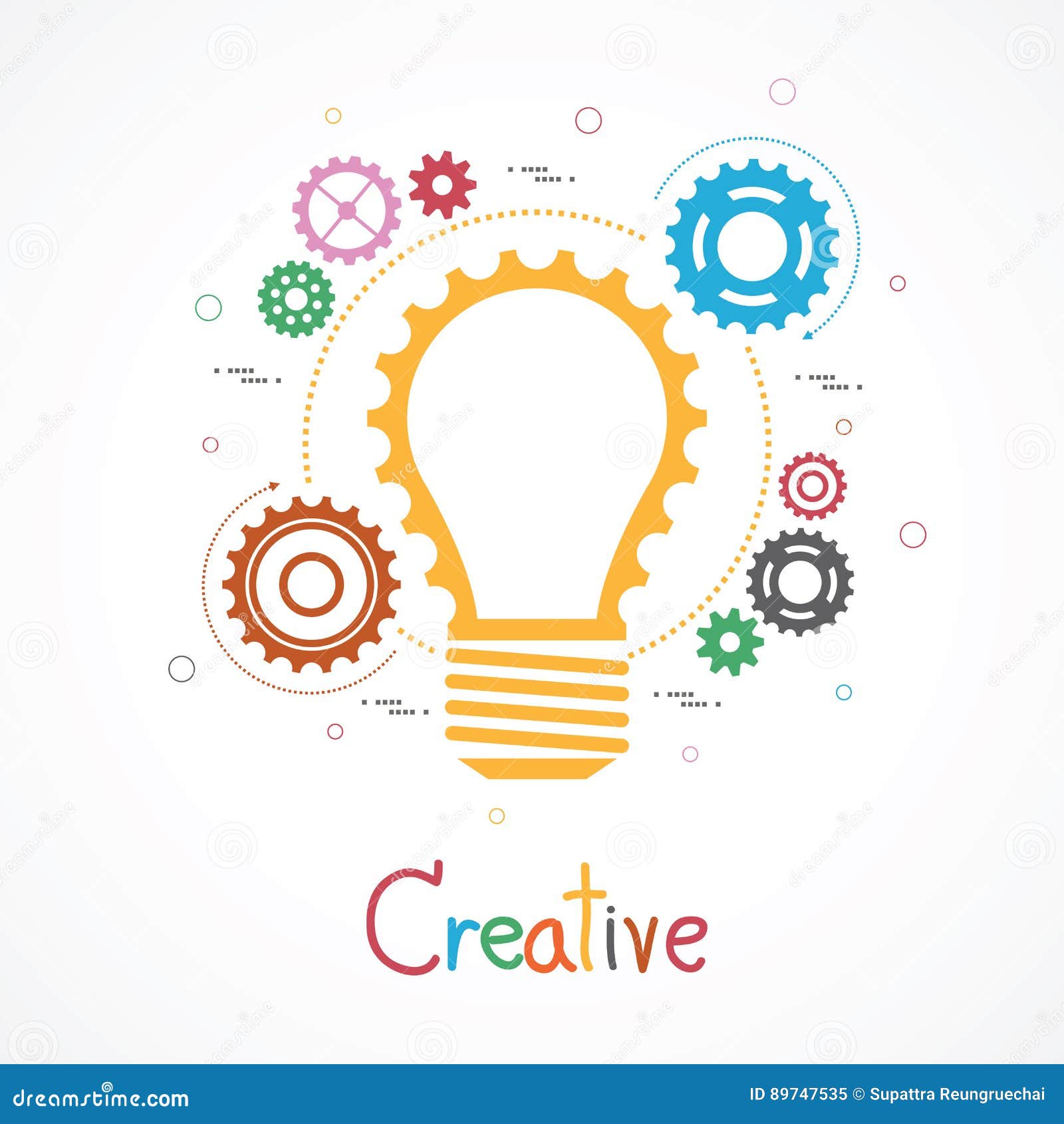 Creative with Gear Concept. Stock Vector - Illustration of idea, model ...