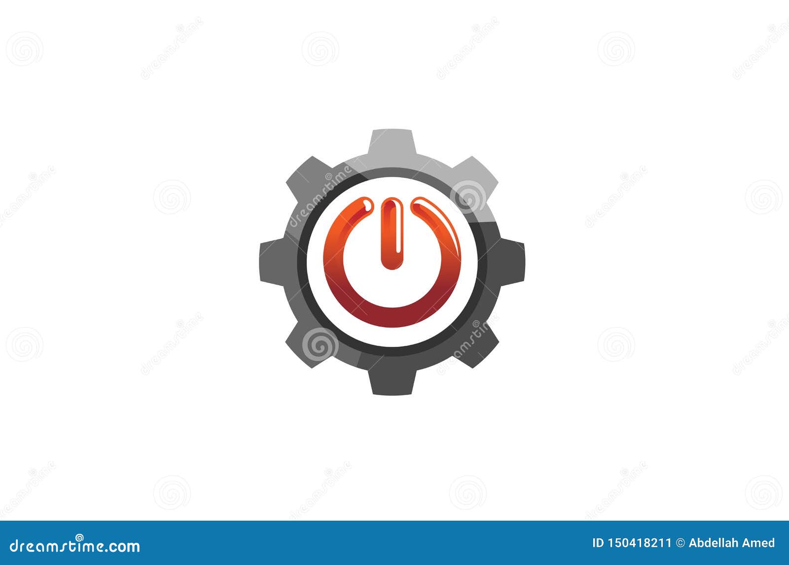 Creative Gear Power on Off Logo Design Vector Illustration Stock Vector ...
