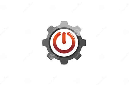 Creative Gear Power on Off Logo Design Vector Illustration Stock Vector ...
