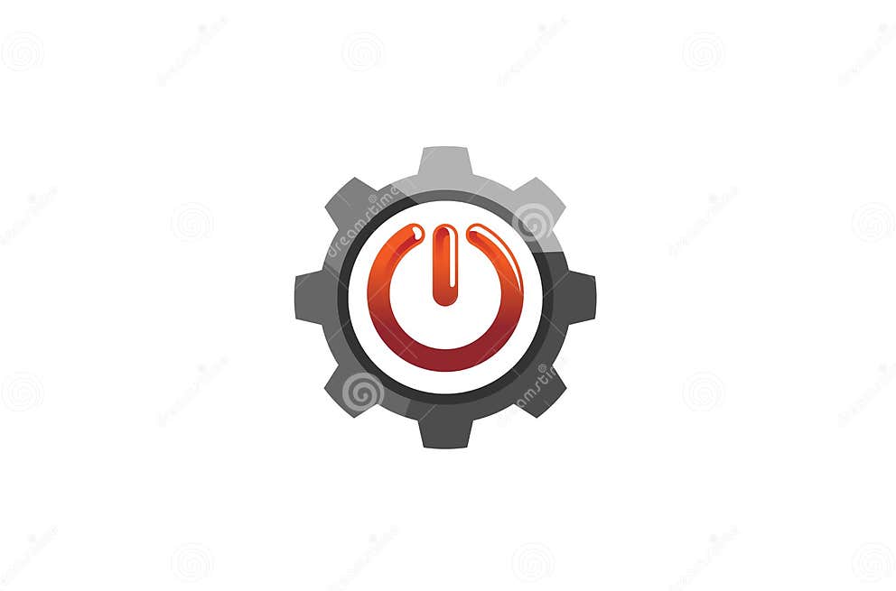 Creative Gear Power on Off Logo Design Vector Illustration Stock Vector ...