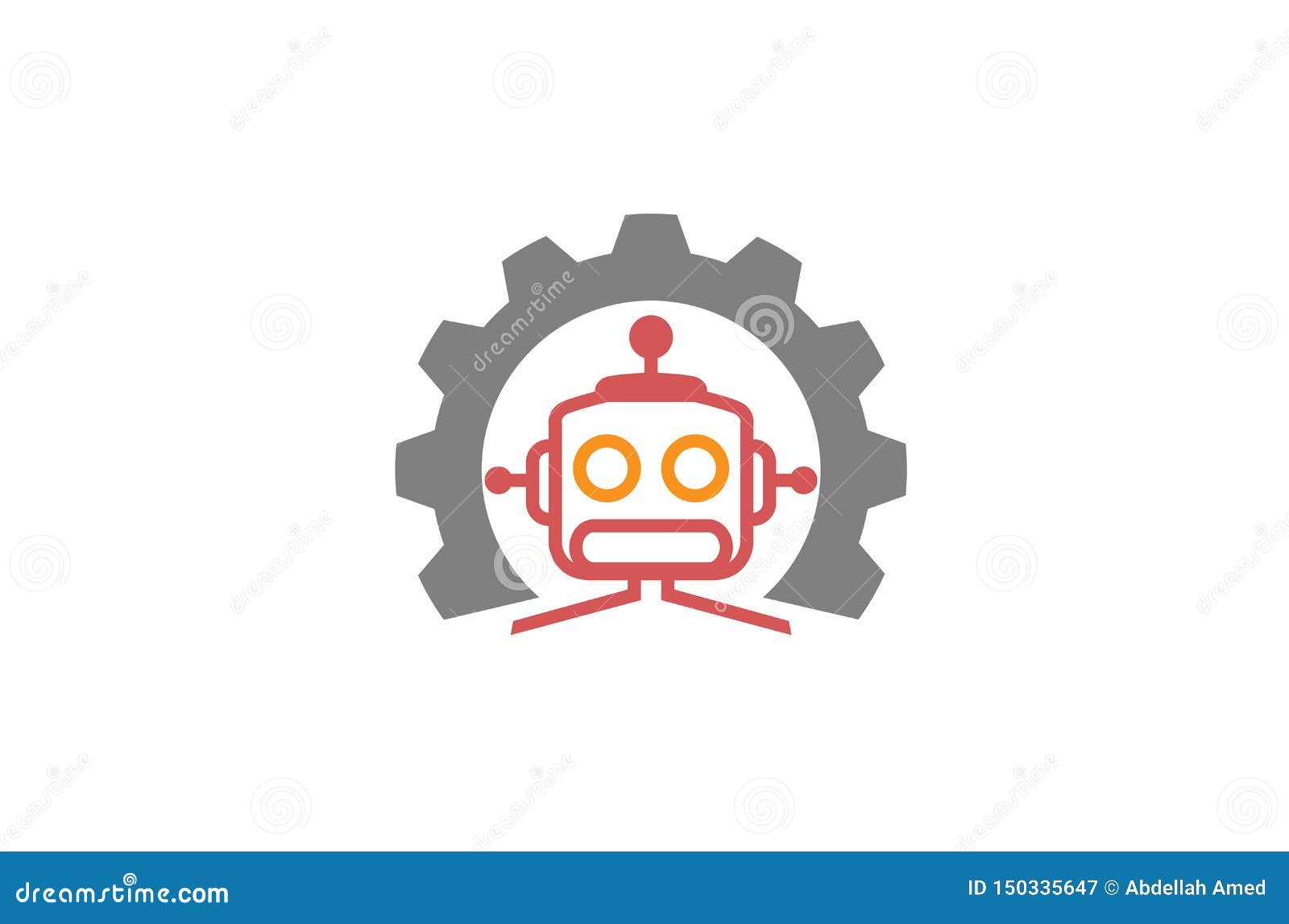 Creative Gear Robot Logo Vector Design Illustration Stock Vector ...
