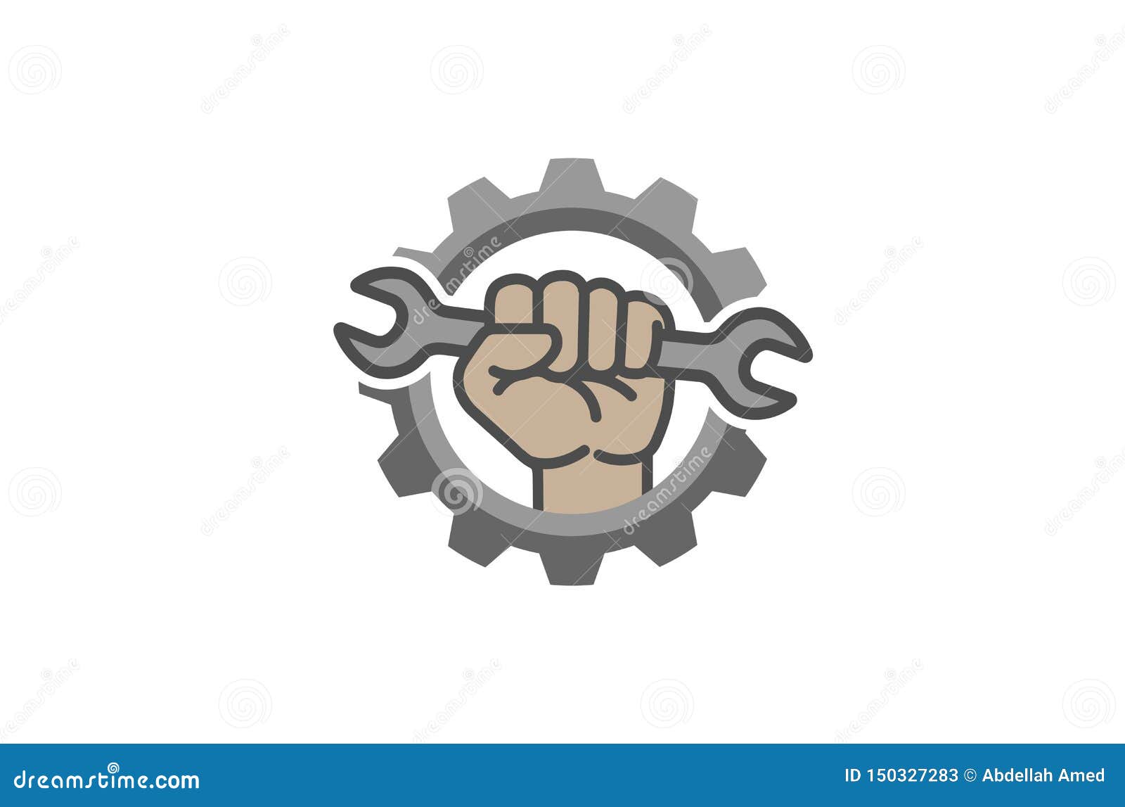 Gear And Wrench Vector Logo Template Concept Illustration In Flat Style ...