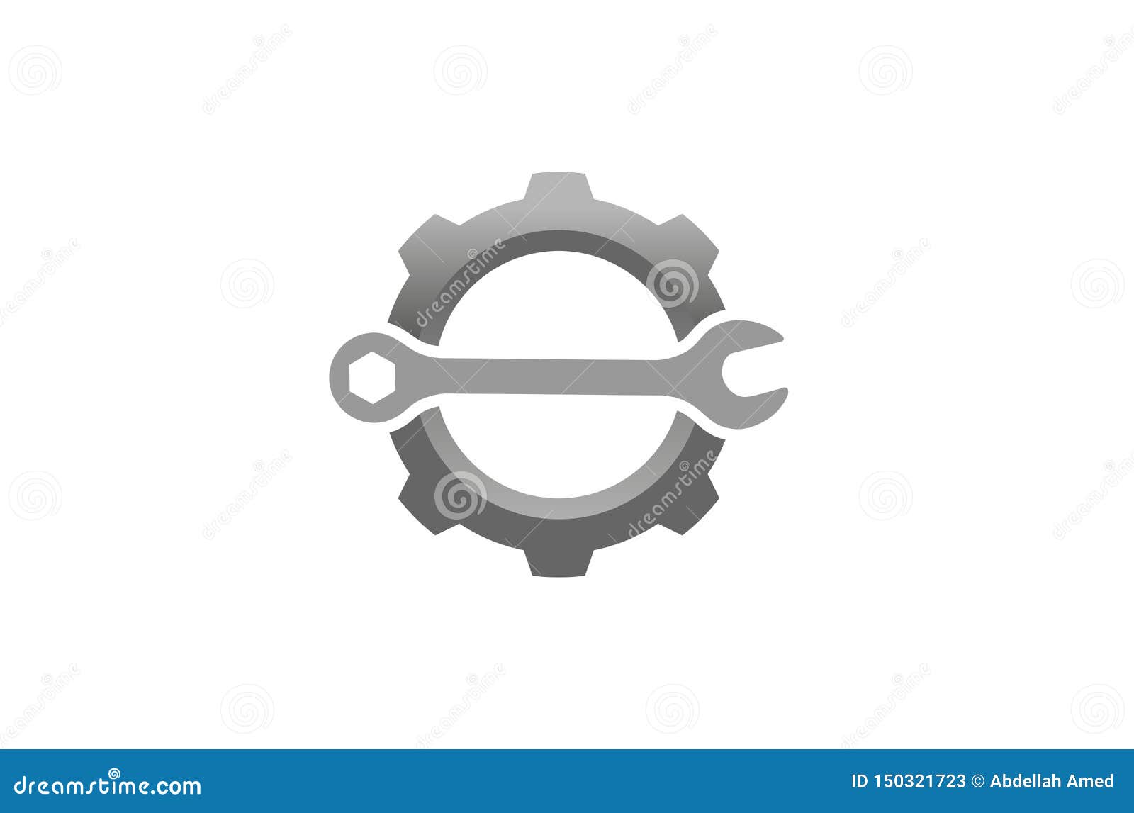 Creative Gear Wrench Logo Design Illustration Stock Vector ...