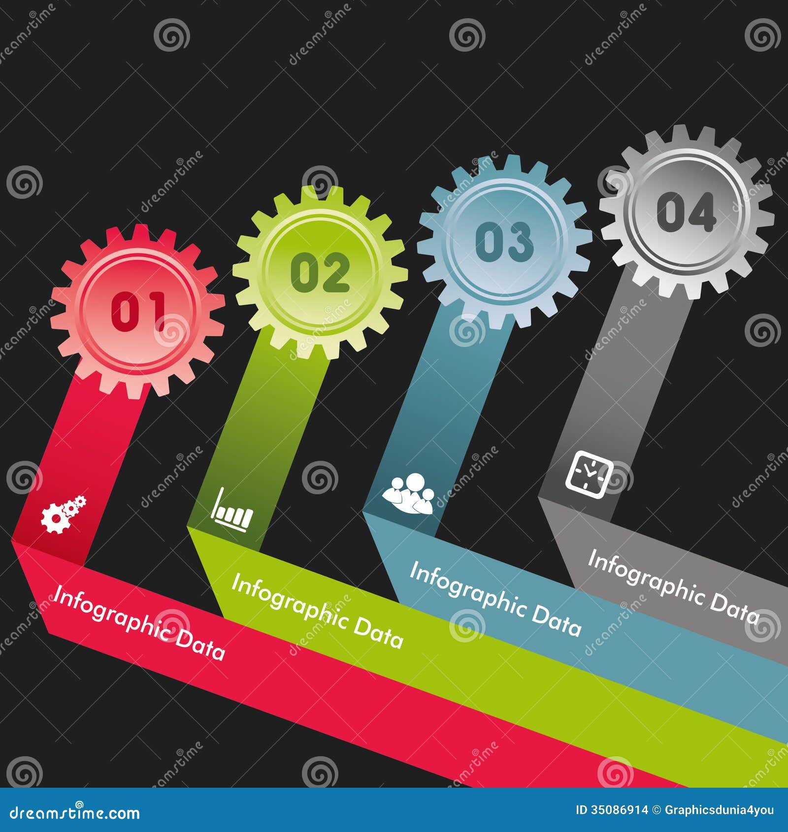 Creative Gears Info-graphics Options Banner Stock Vector - Illustration ...