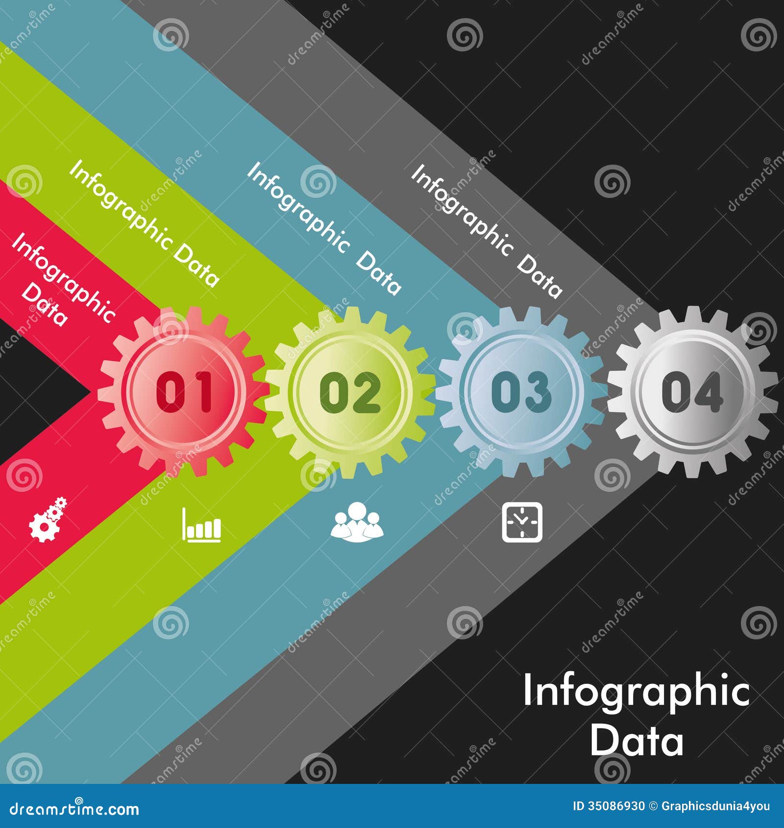 Creative Gears Info-graphics Options Banner Stock Vector - Illustration ...