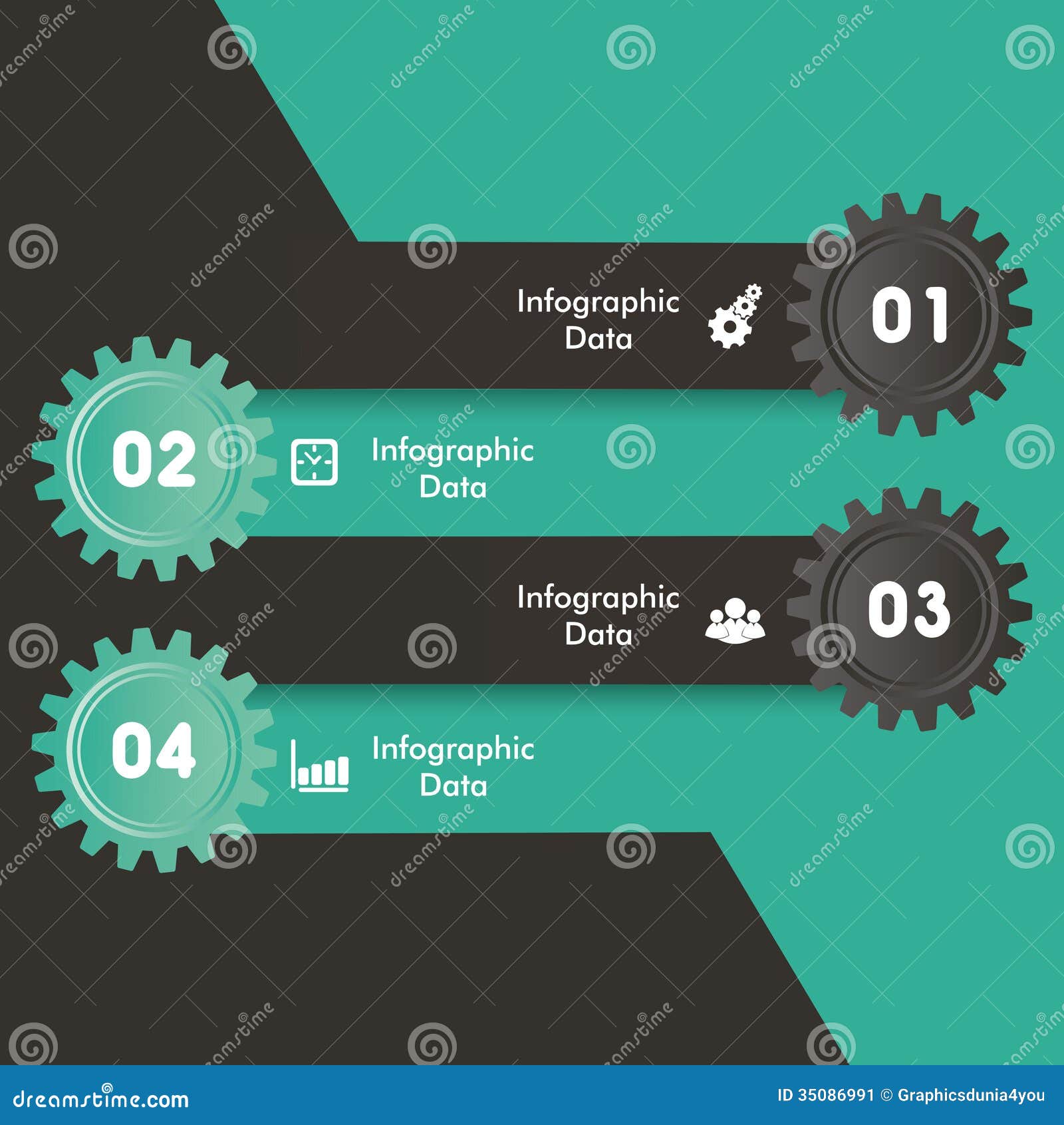 Creative Gears Info-graphics Options Banner Stock Vector - Illustration ...