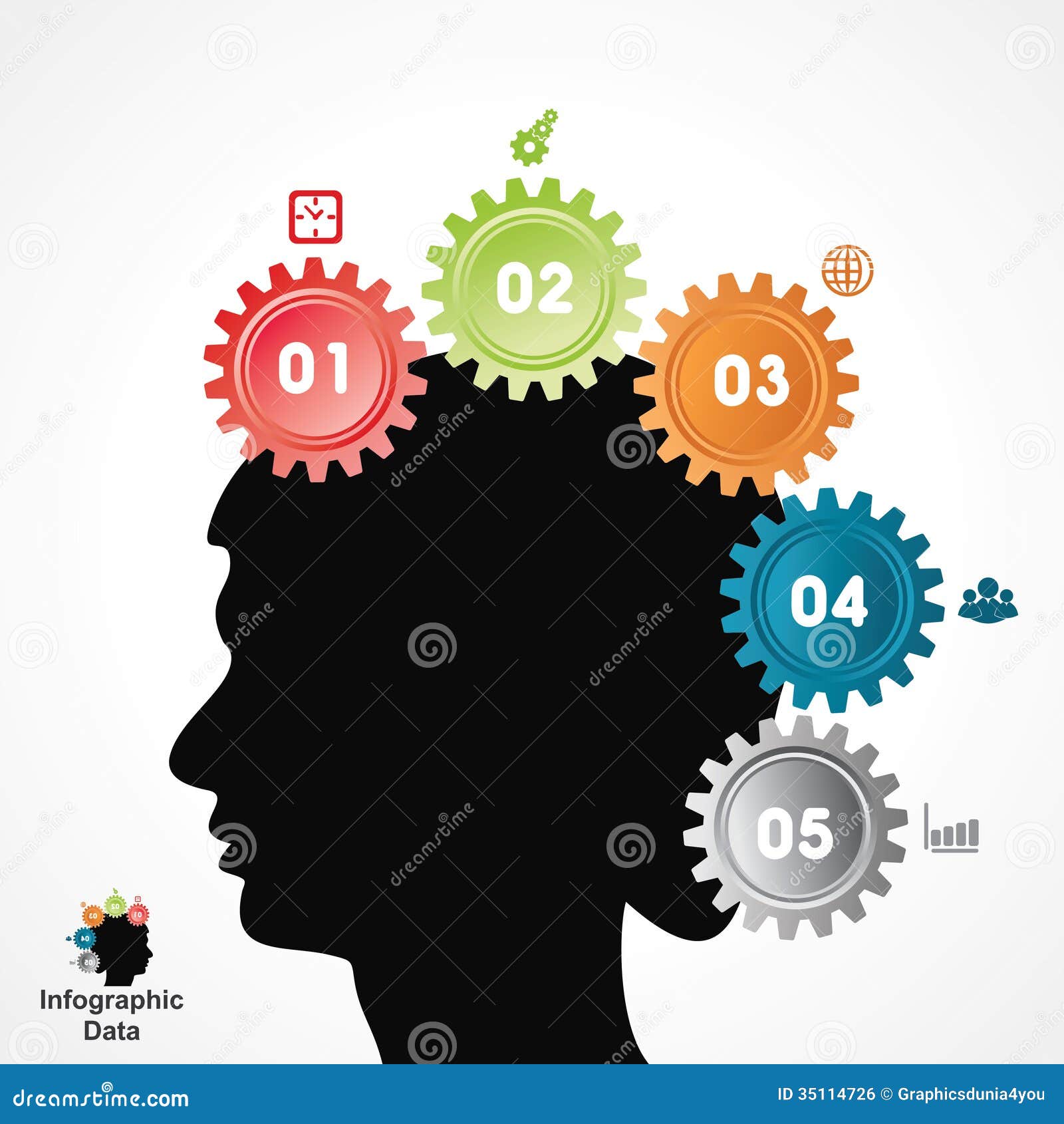 Creative Gears Info-graphics Options Banner Stock Vector - Illustration ...