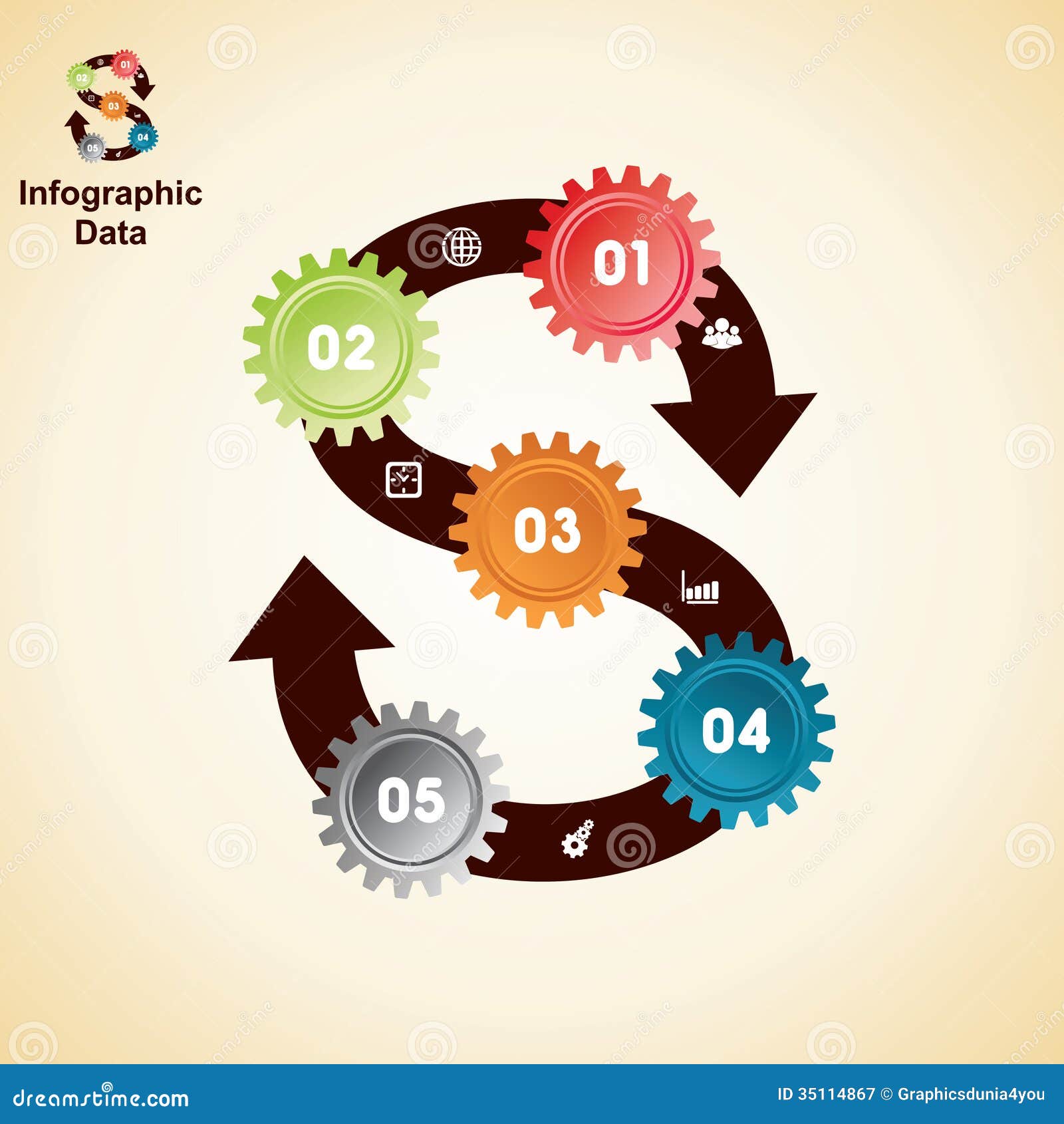 Creative Gears Info-graphics Options Banner Stock Vector - Illustration ...