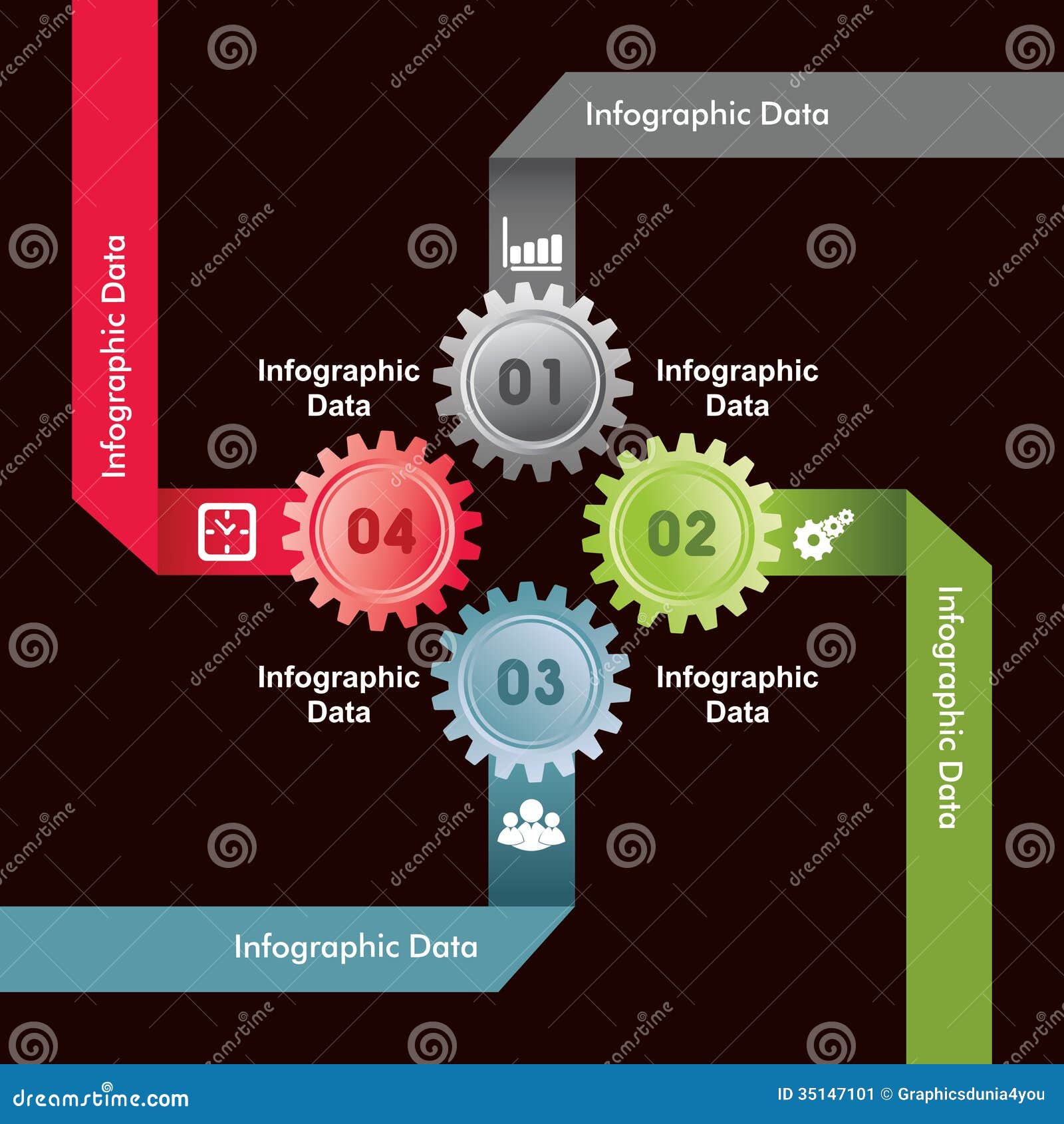 Creative Gears Info-graphics Options Banner Stock Vector - Illustration ...