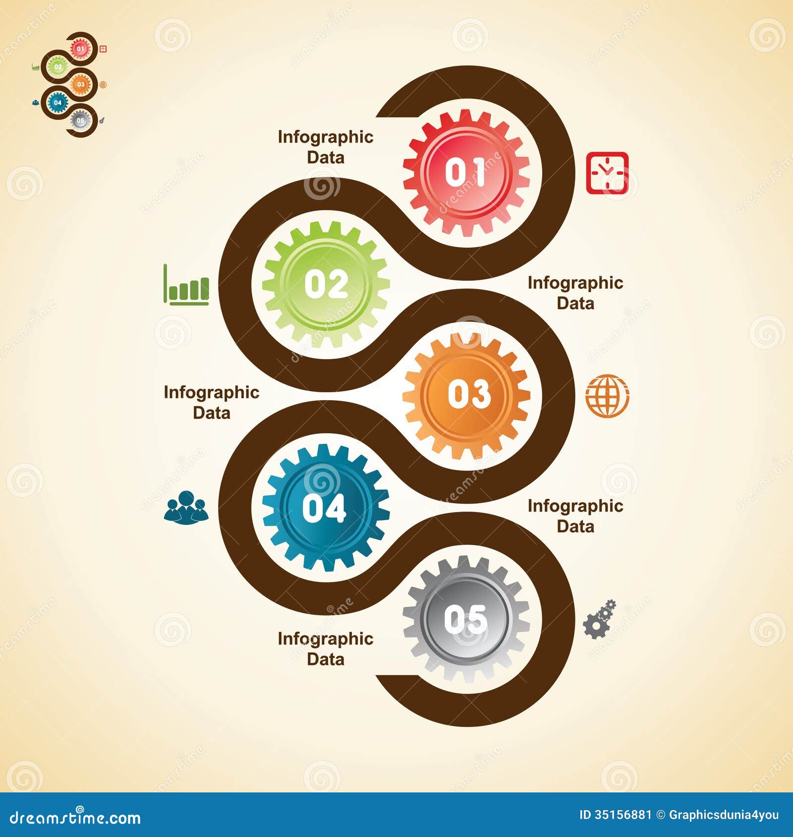 Creative Gears Info-graphics Options Banner Stock Vector - Illustration ...