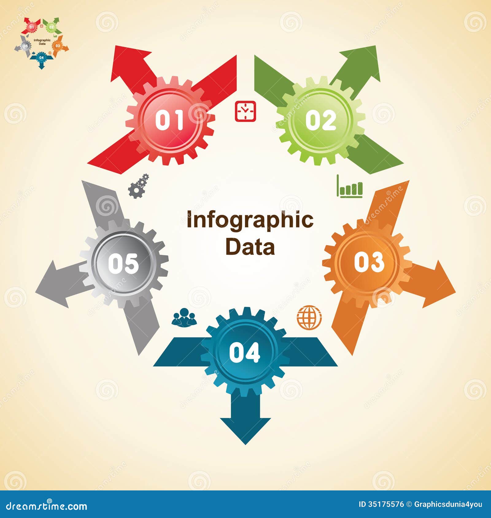 Creative Gears Info-graphics Options Banner Stock Vector - Illustration ...