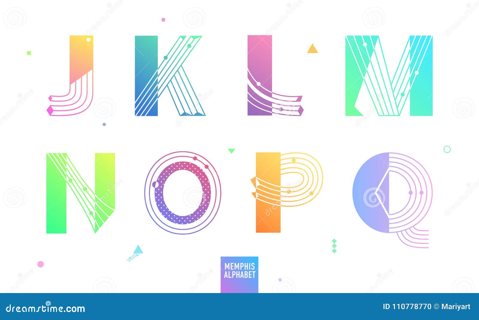Creative Geometric Alphabet Set 2 of 3. Postmodernist Design Typeface ...