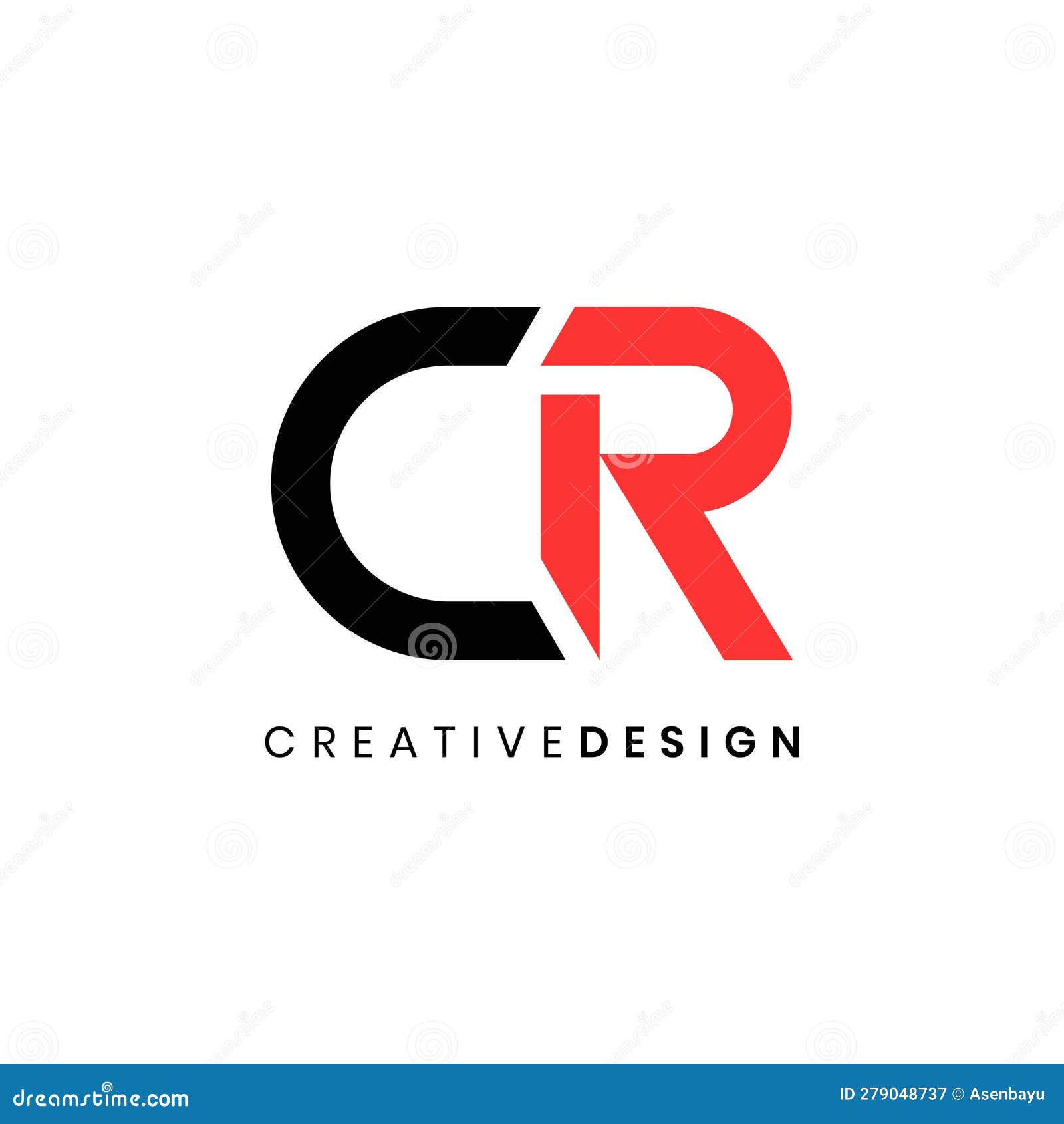 Creative Geometric Letter CR Logo Design Vector Illustration Stock ...