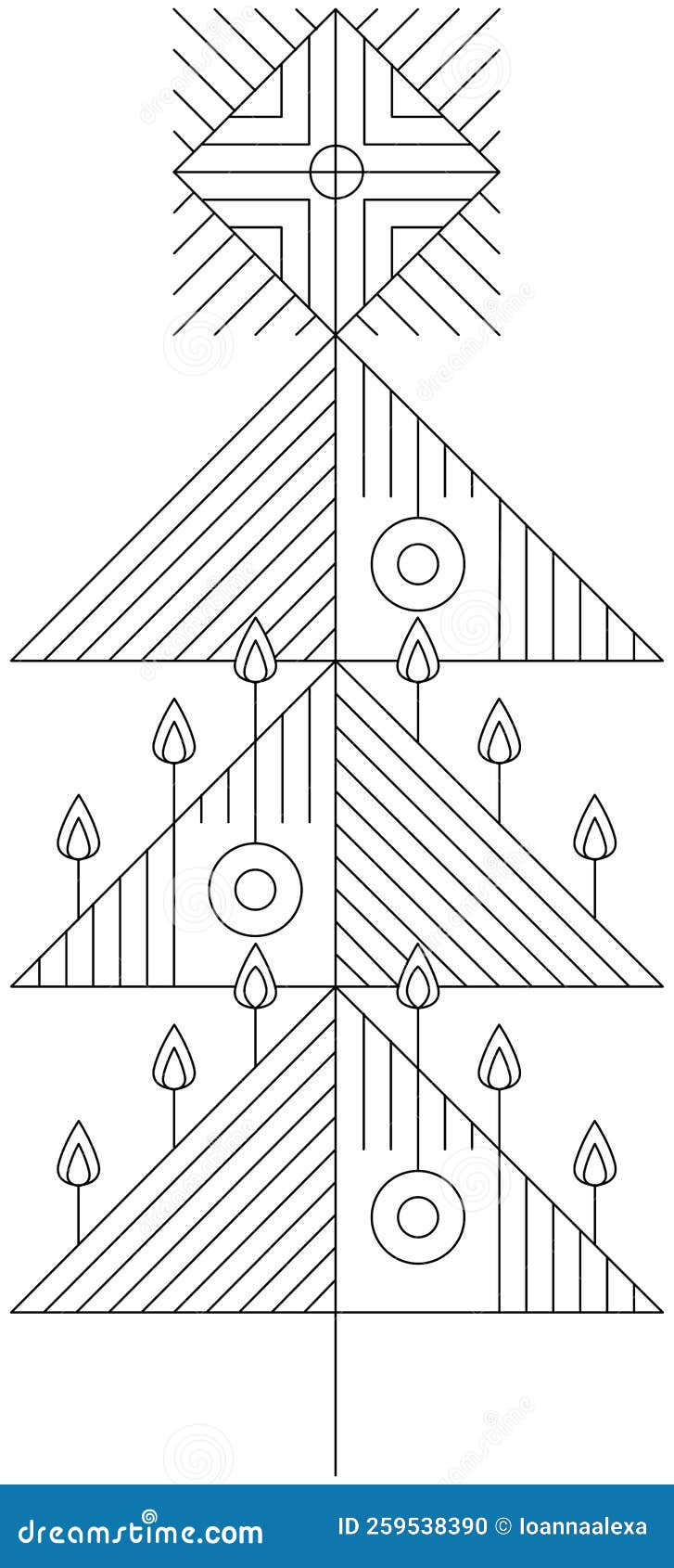 Creative Geometric Linear Thin Line Christmas Tree Icon Stock Vector ...