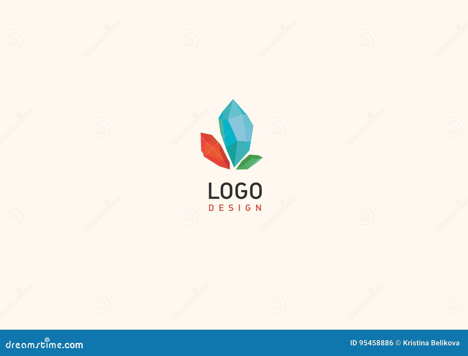 Creative Geometric Logo Colored Crystals Stock Vector - Illustration of ...