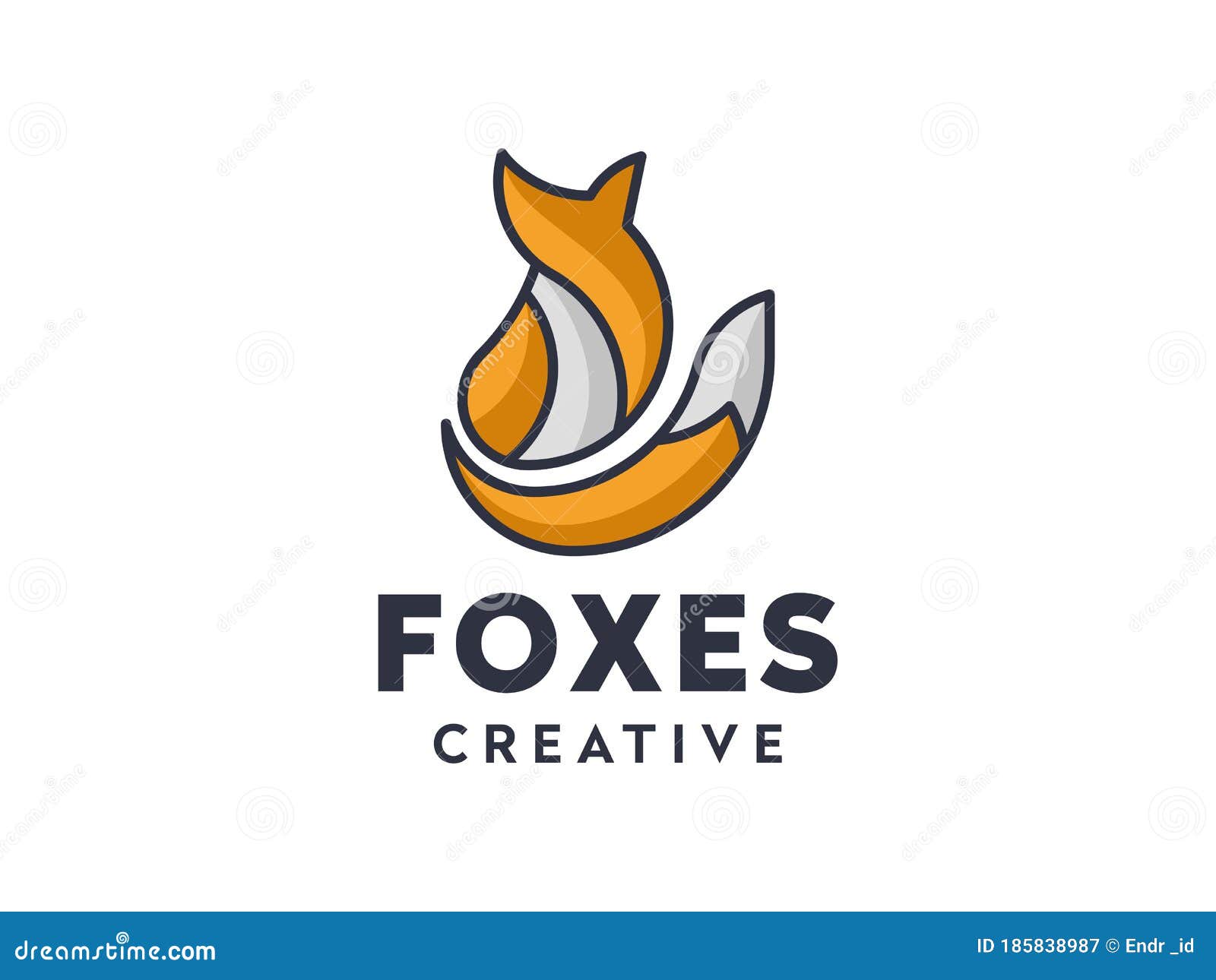 Creative Geometric Modern Fox Tail Logo Design Template Stock Vector - Illustration of tail ...