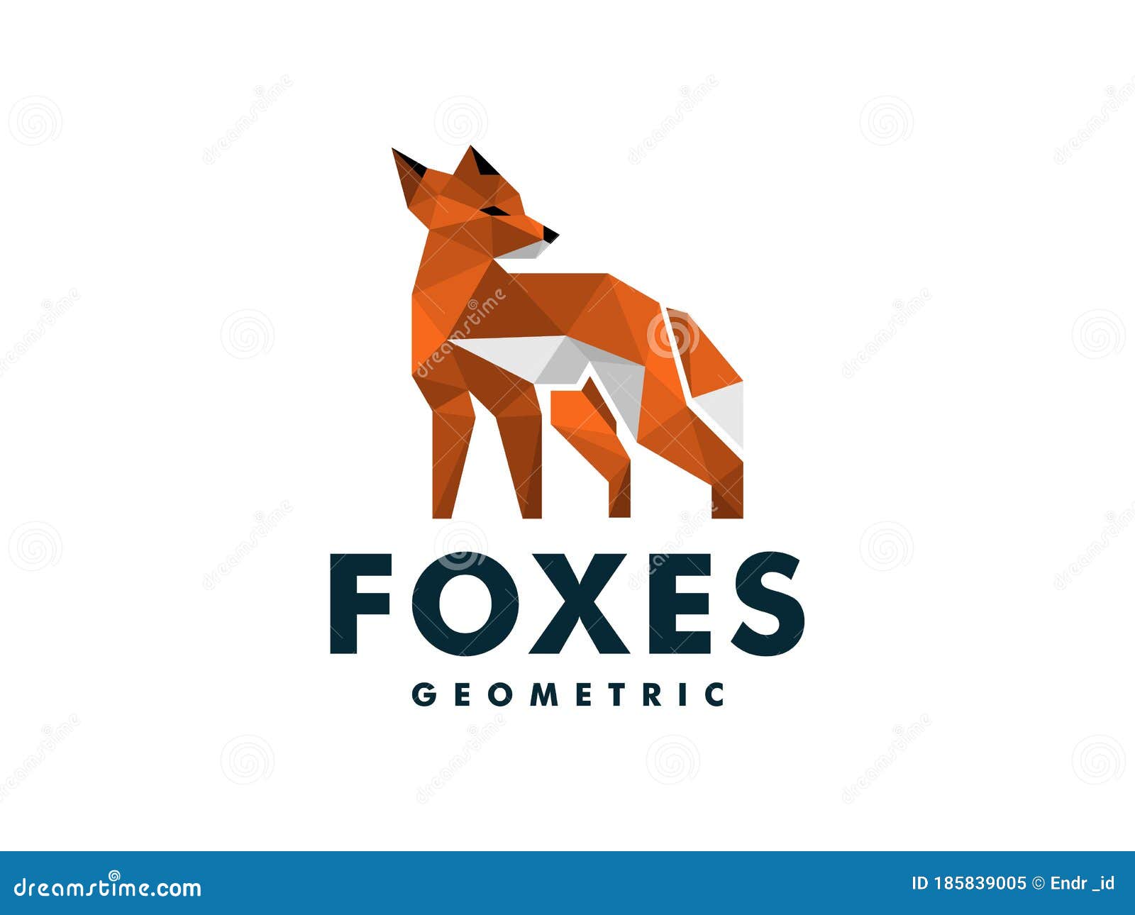 Creative Geometric Modern Fox Tail Logo Design Template Stock Vector ...