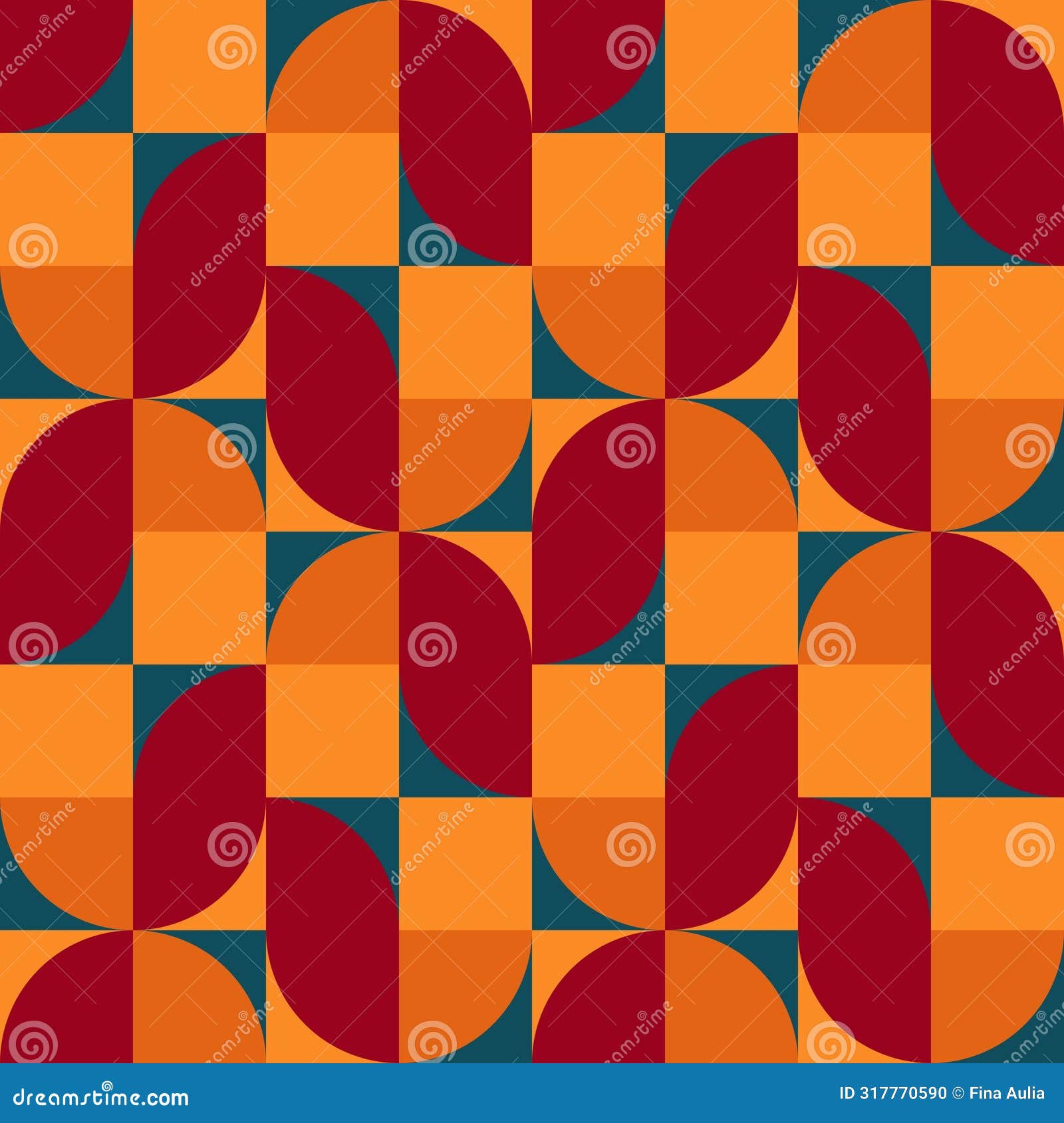 Geometry Abstract Semicircle Seamless Pattern Stock Illustration ...
