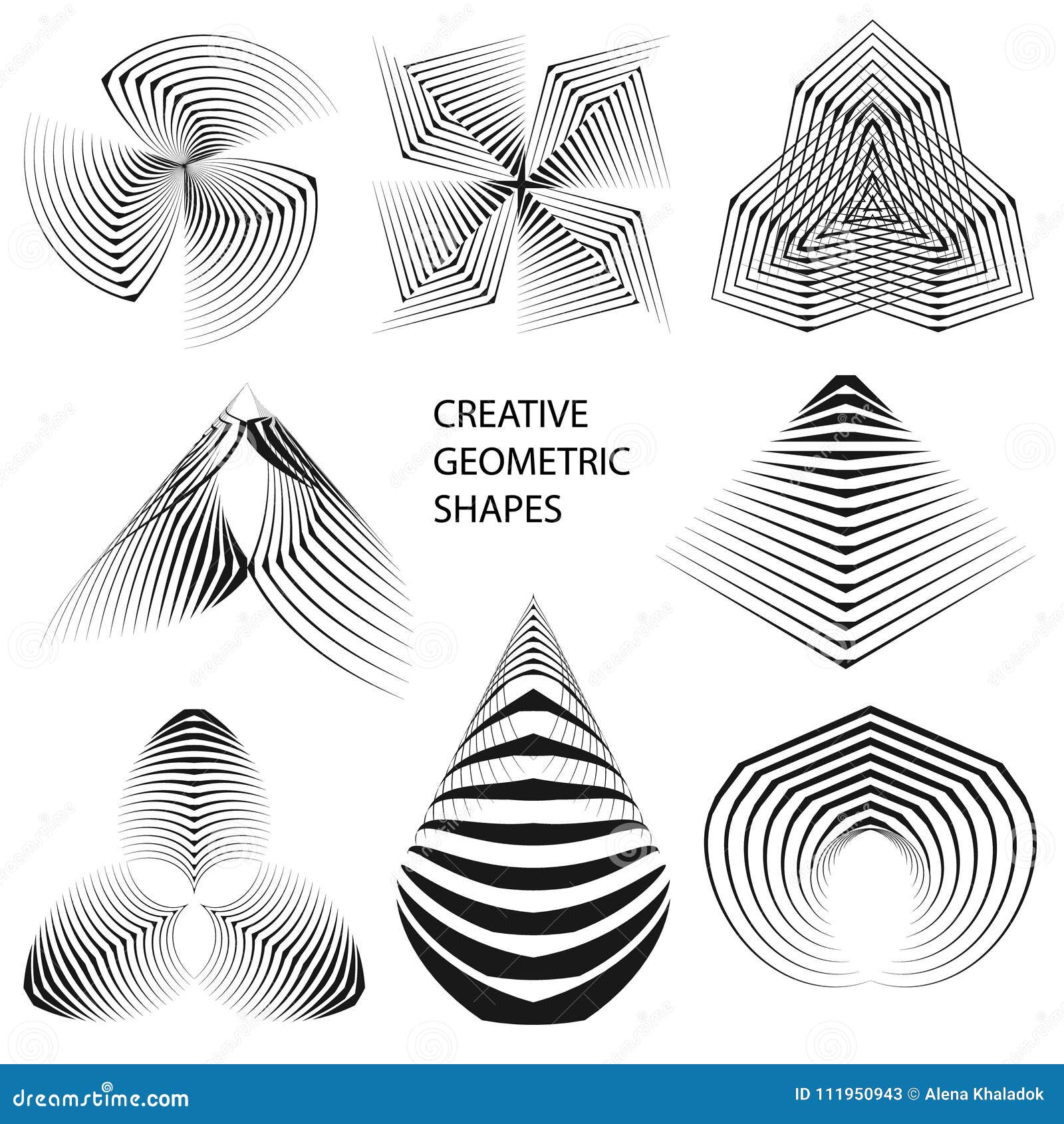 Creative geometric shapes. stock vector. Illustration of logo - 111950943
