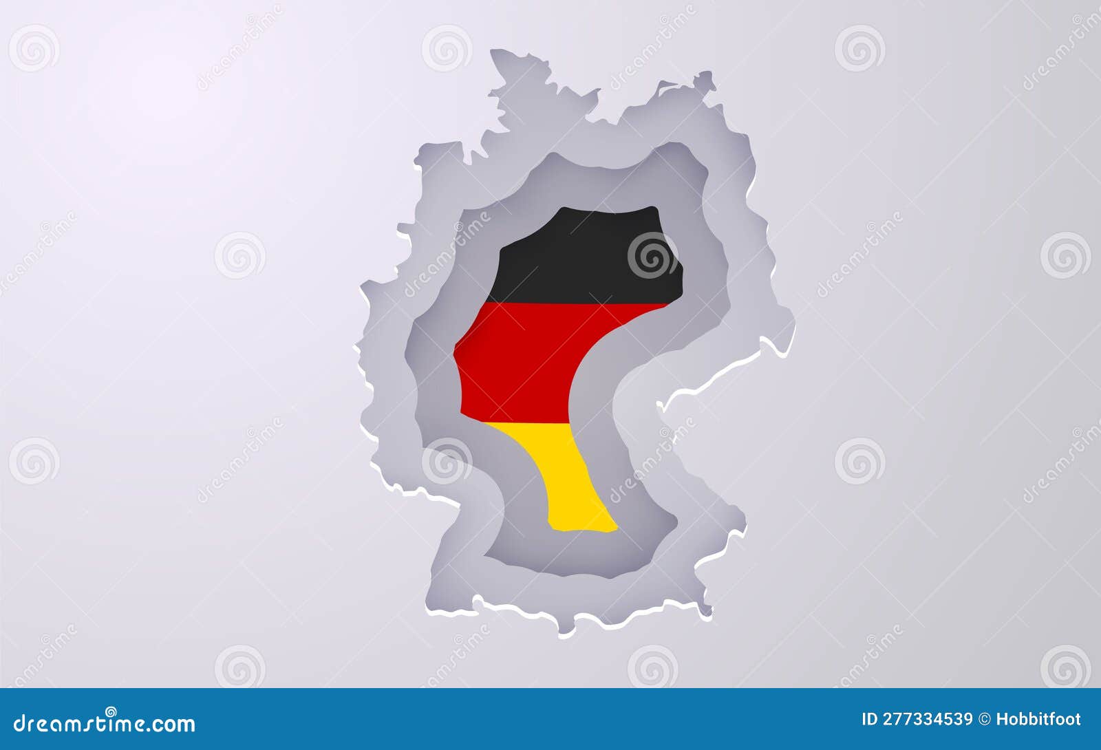 Creative Germany Map with Flag Colors in Paper Cut Style. Stock Vector ...