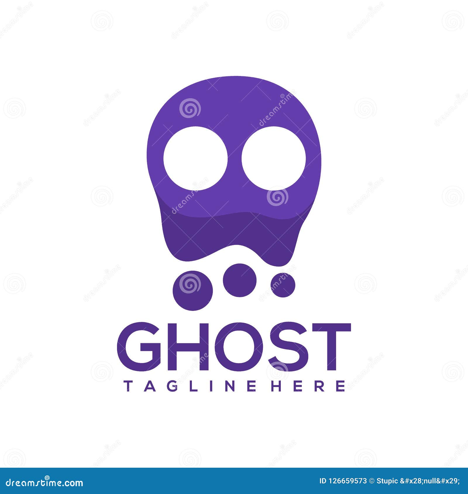 Ghost Bar Logo Vector Template. Flat Vector Illustration On White ...