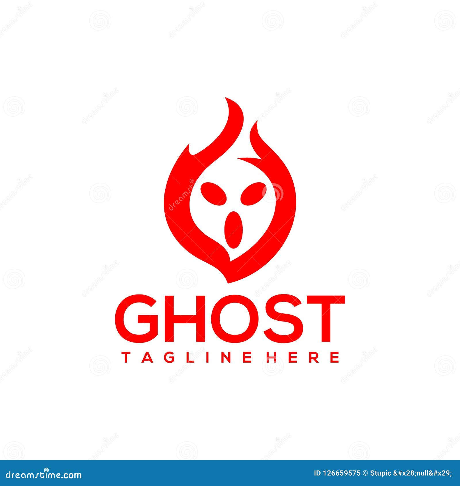 Creative Ghost Logo Design Vector Art Logo Stock Vector - Illustration ...