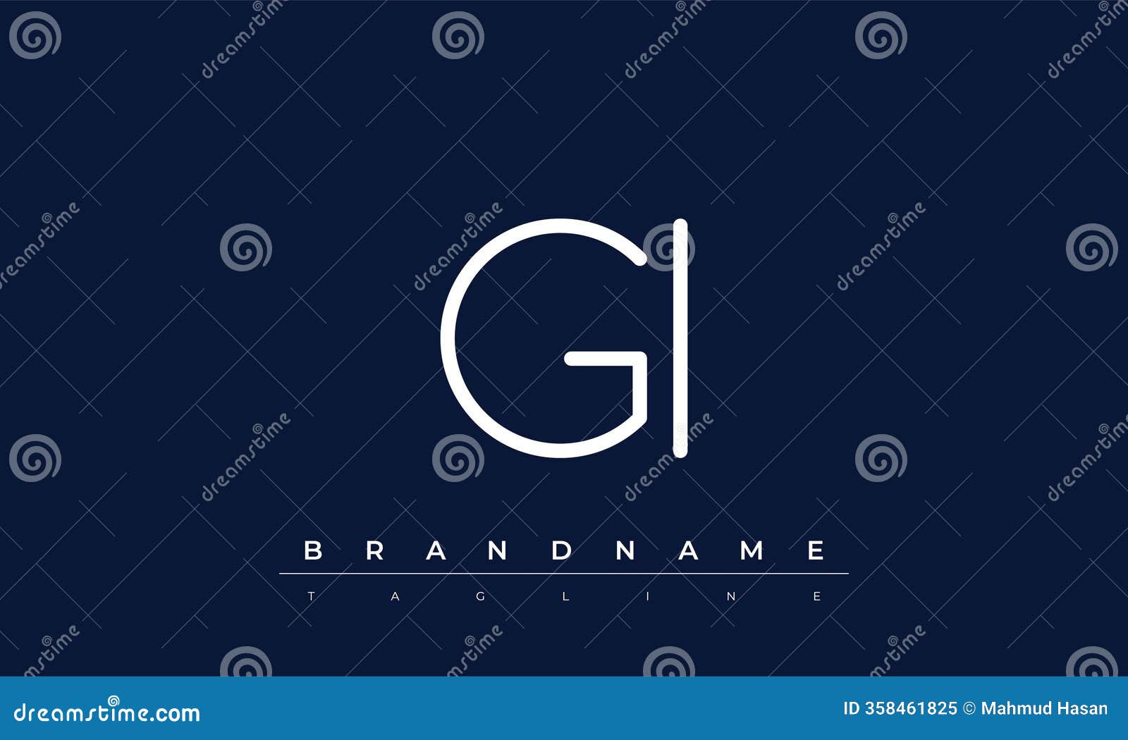 Creative GI Letter Initial Logo Vector Image Stock Vector ...