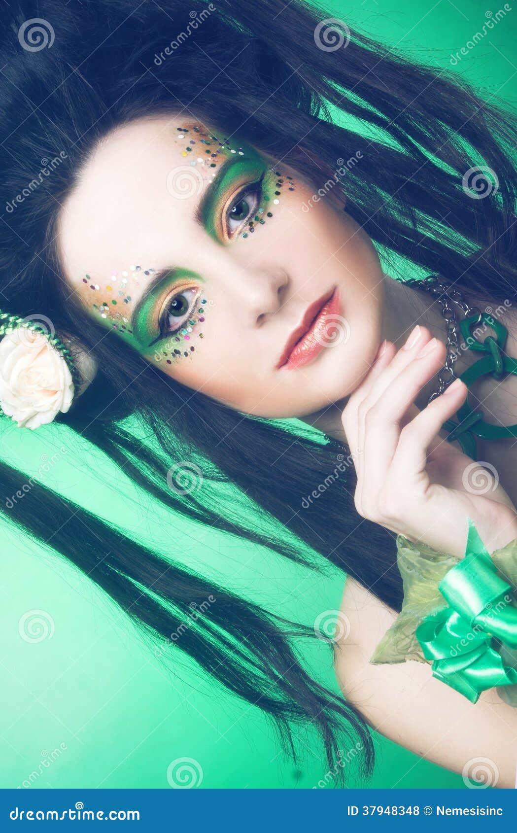Creative girl. stock photo. Image of floral, magic, design - 37948348