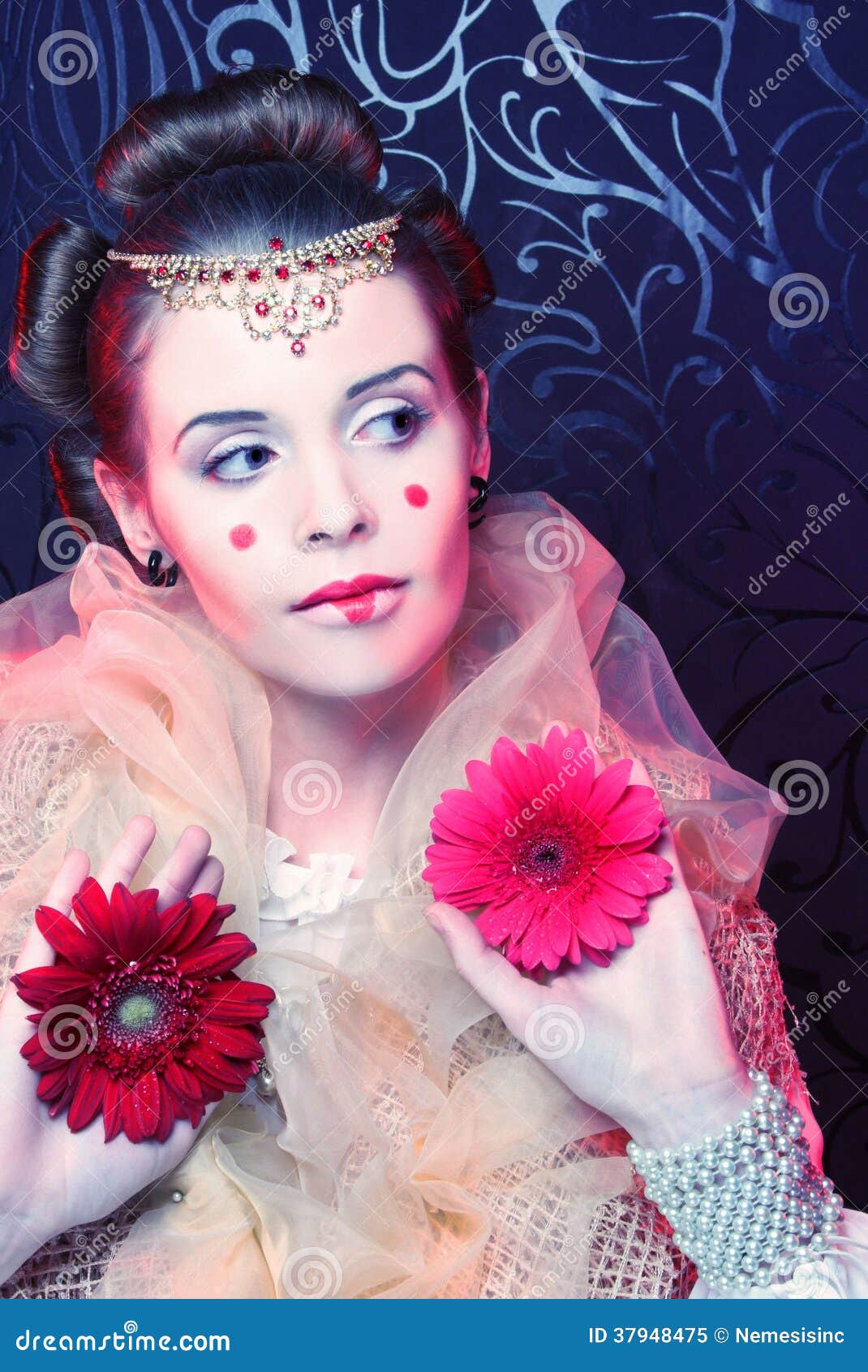 Creative girl. stock image. Image of lips, beauty, paint - 37948475