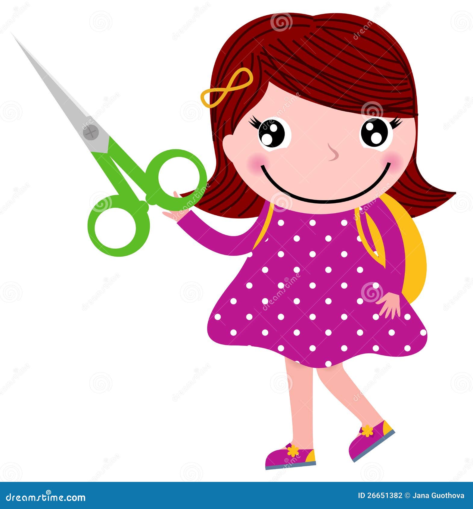 Creative Girl with Scissors Stock Vector - Illustration of drawing ...
