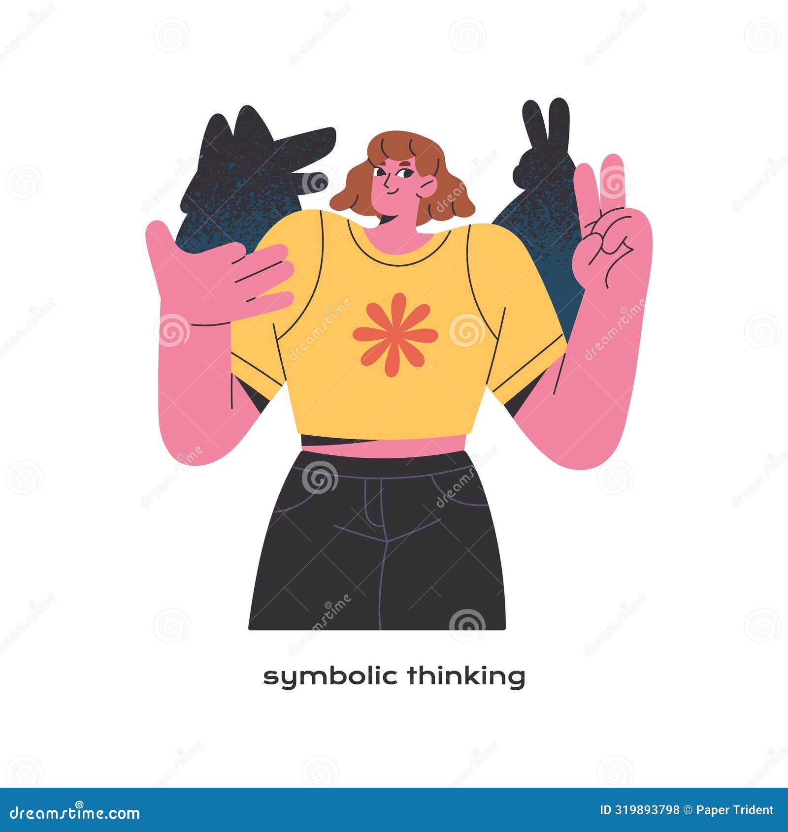 Creative Girl With Symbolic Thinking, Imaginative Mind. Psychological ...