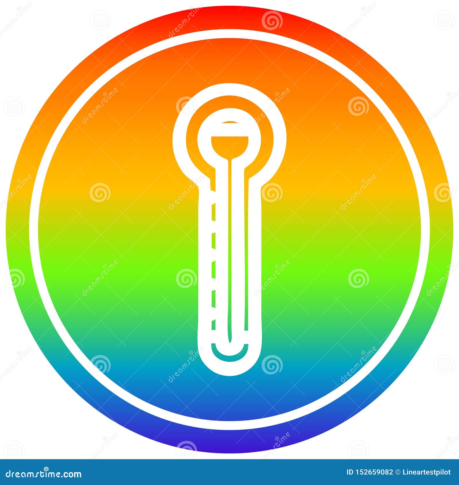 A Creative Glass Thermometer Circular in Rainbow Spectrum Stock Vector ...
