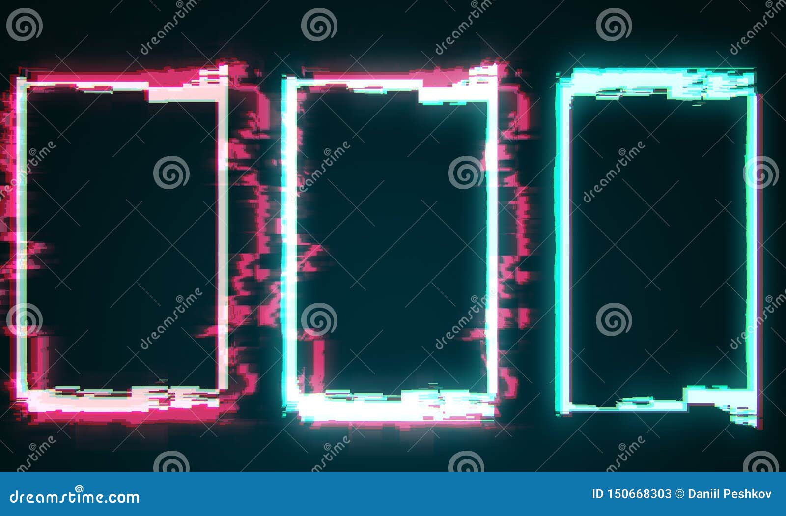 Creative glitch frames stock illustration. Illustration of copy - 150668303