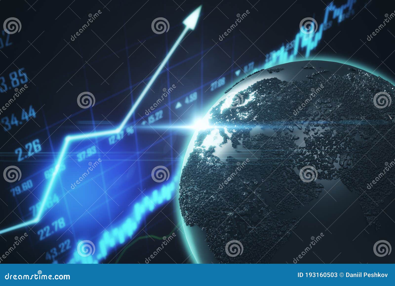 Creative Globe with Digital Business Interface Stock Illustration ...