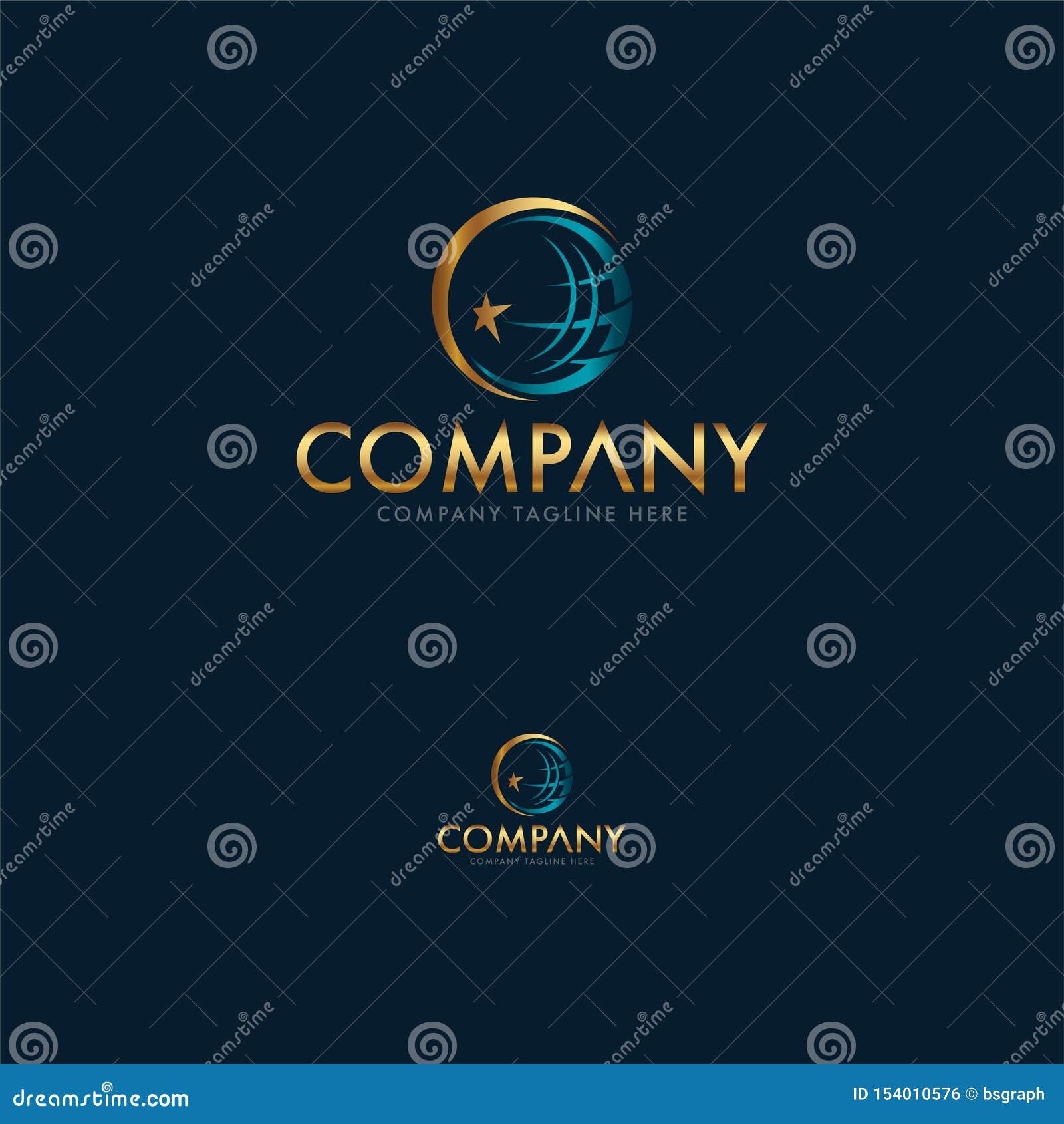 Creative Globe, Earth Moon and Star Logo Template Stock Vector ...